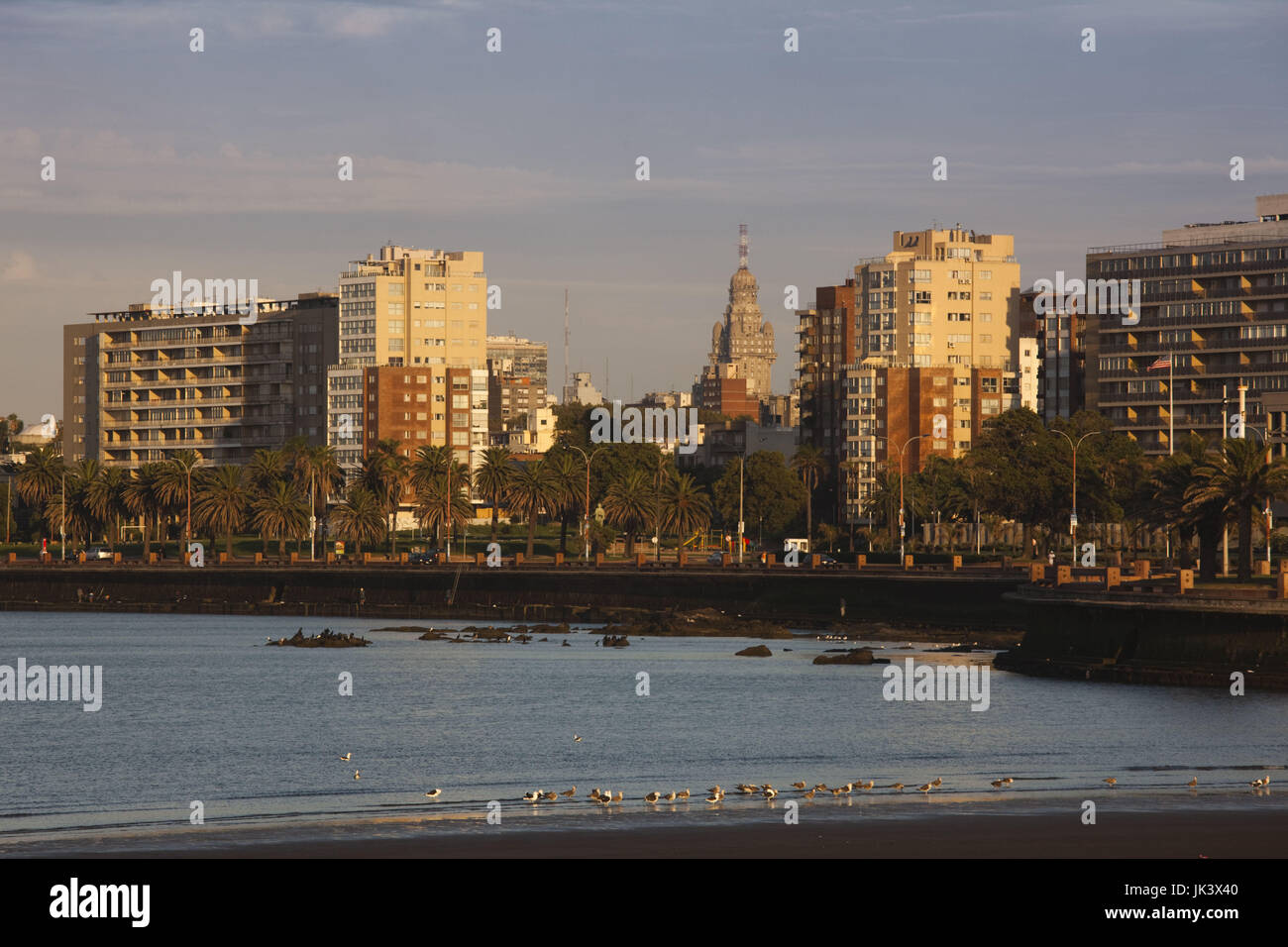 Uruguay, Montevideo, dawn view from La Rambla, waterfront Stock Photo ...