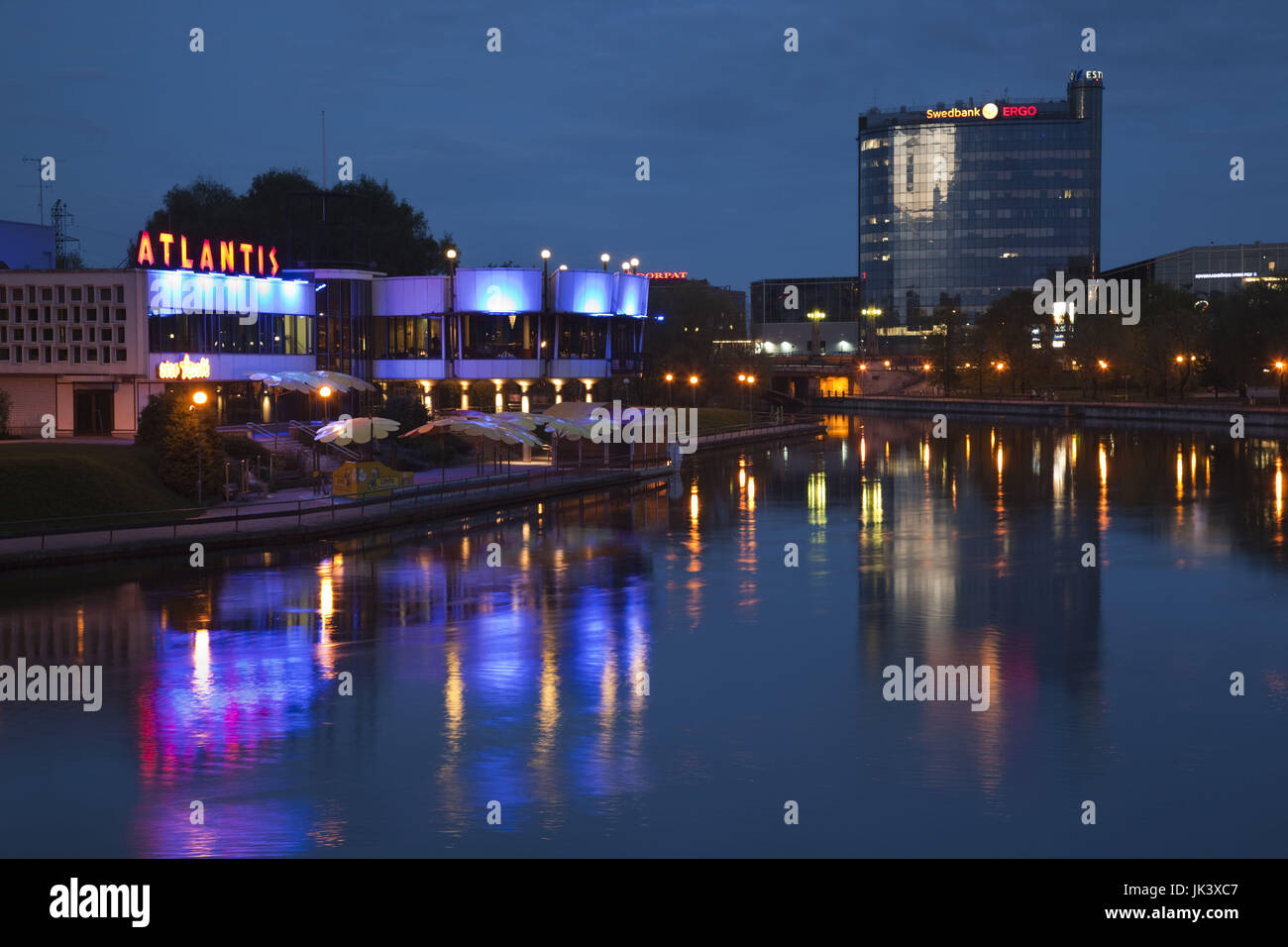 Estonia, Southeastern Estonia, Tartu, Atlantis Cafe on the Emajogi ...