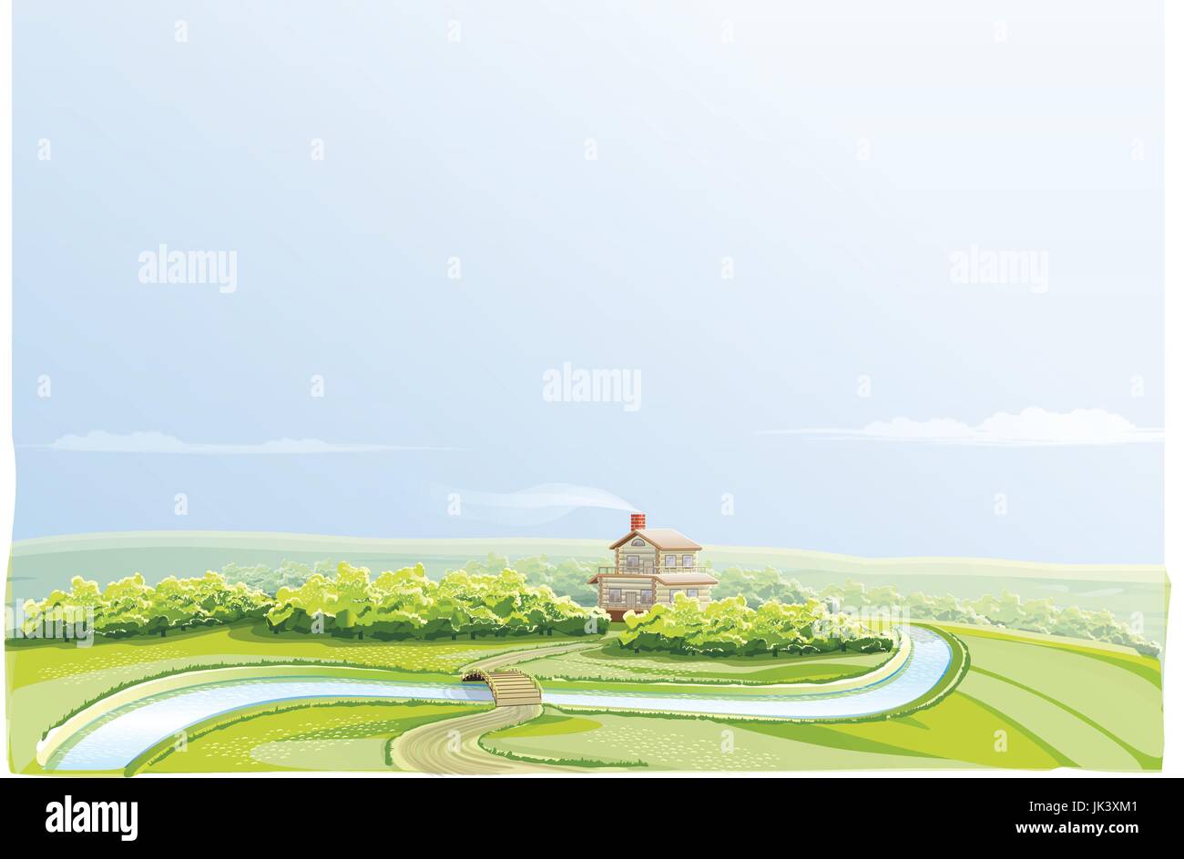 A road by a cottage Stock Vector Images - Alamy