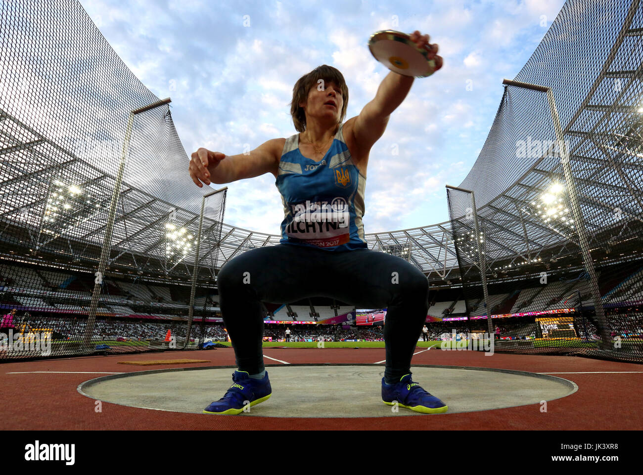 Ukraine's Orysia Ilchyna in action during the Women's Discus F12 Final ...