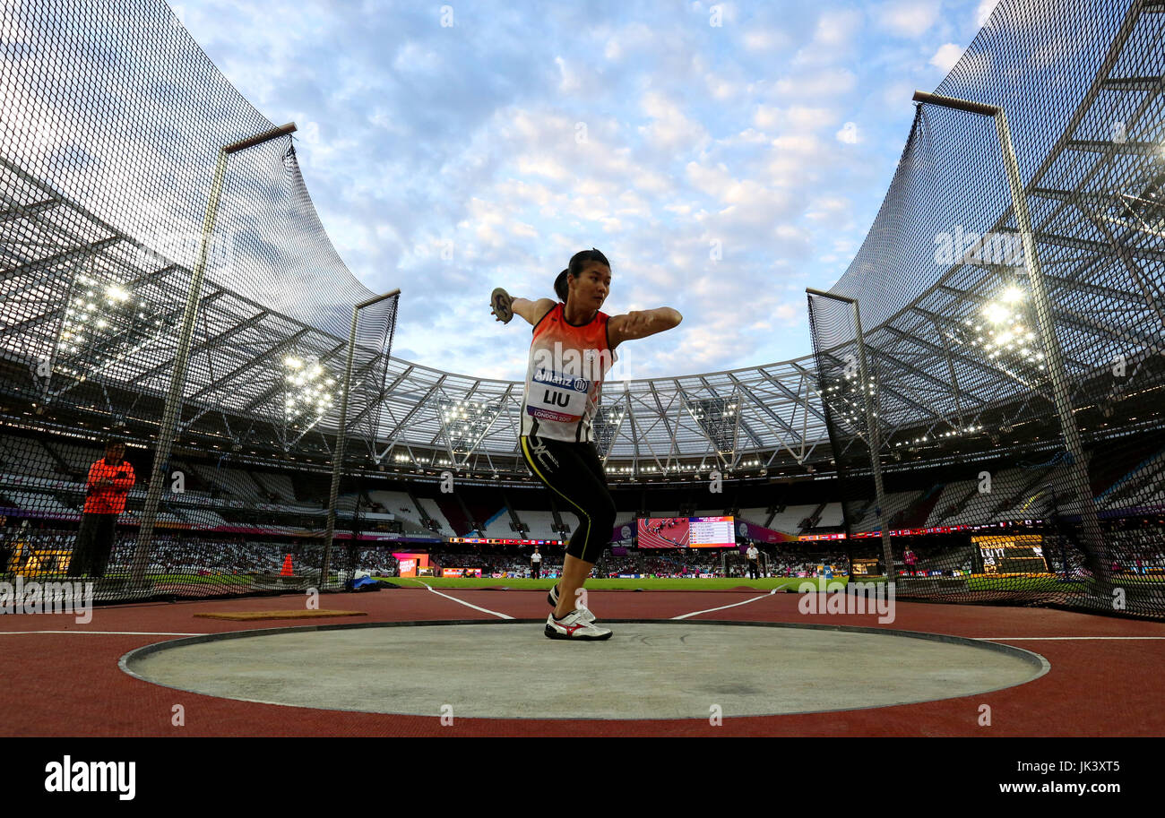 China's Liu Ya-Ting in action during the Women's Discus F12 Final ...