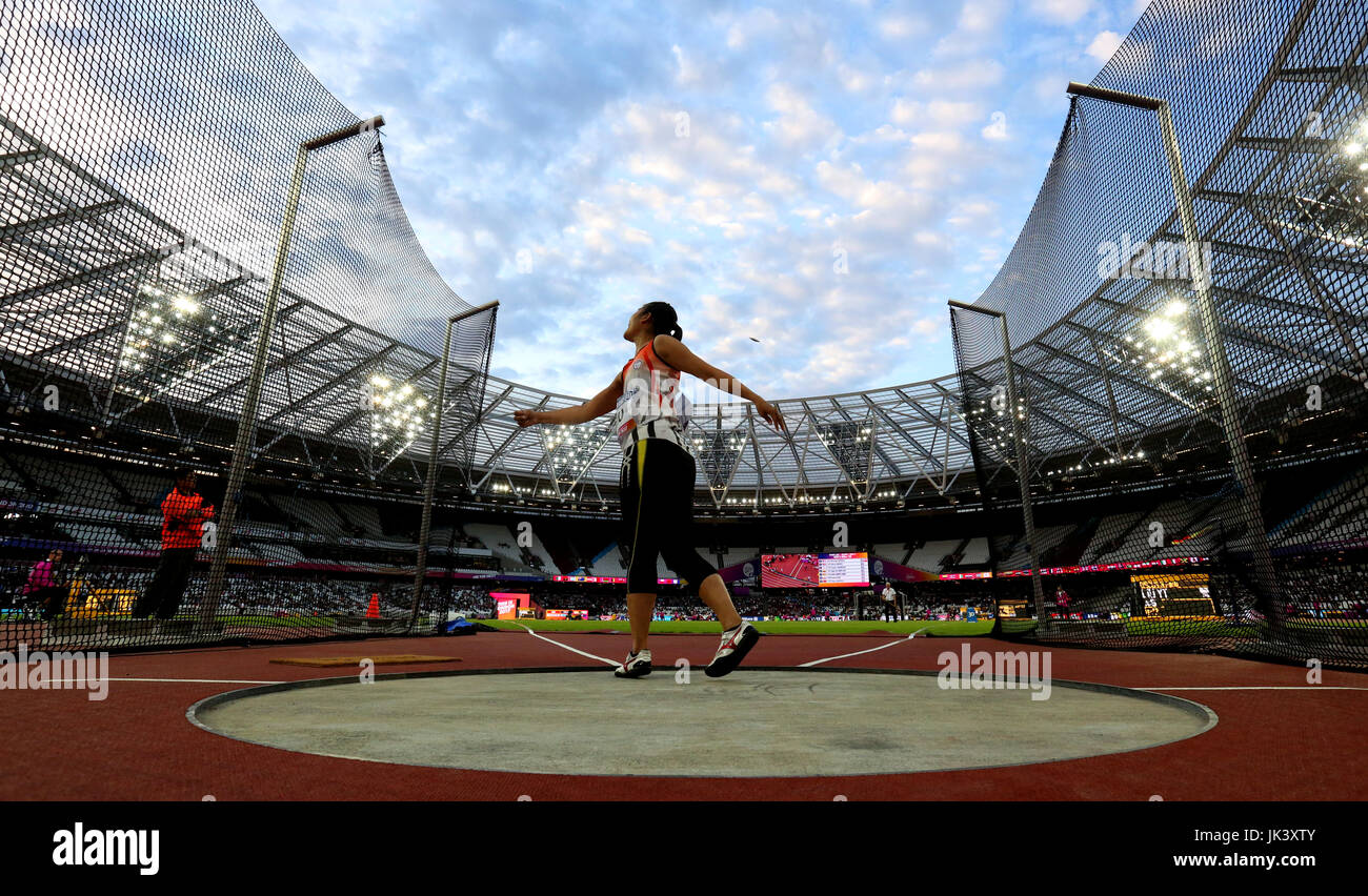 China's Liu Ya-Ting in action during the Women's Discus F12 Final ...