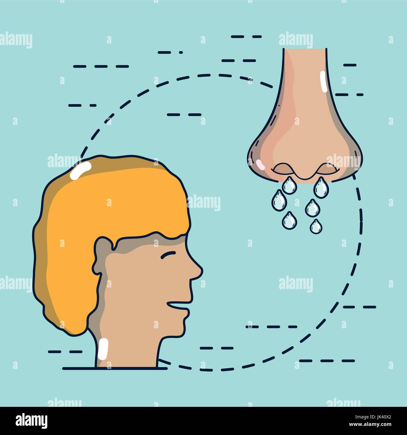 nasal rhinitis allergy with runny infection Stock Vector Image & Art ...