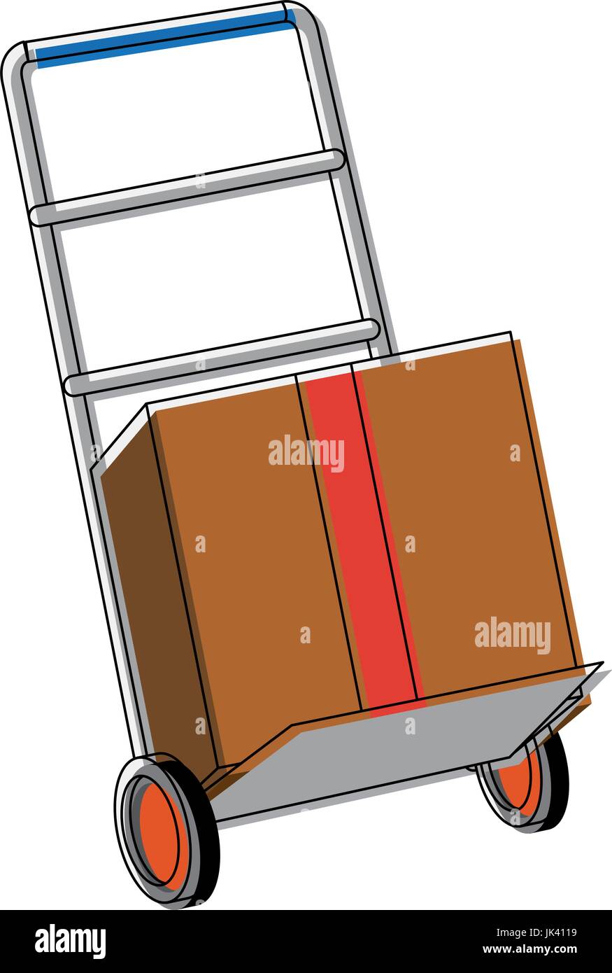 hand cart shipping box delivery service Stock Vector Image & Art - Alamy