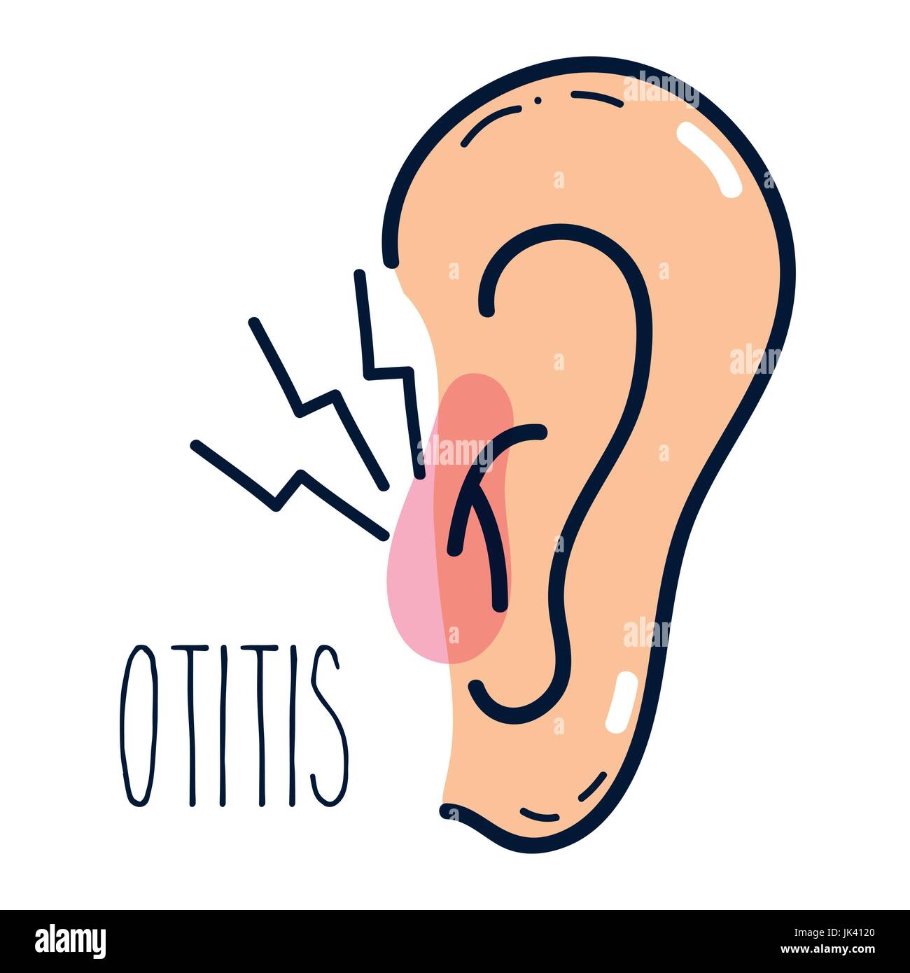 earache disease and inflammation of the ear pain Stock Vector Image ...