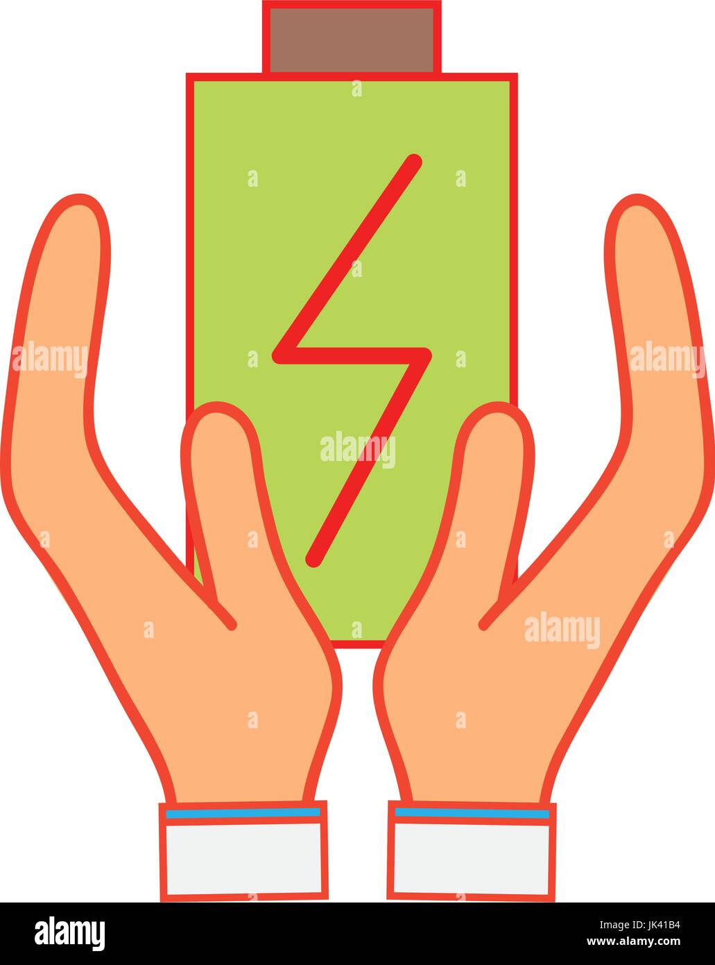 power electric battery charger in the hands Stock Vector Image & Art ...