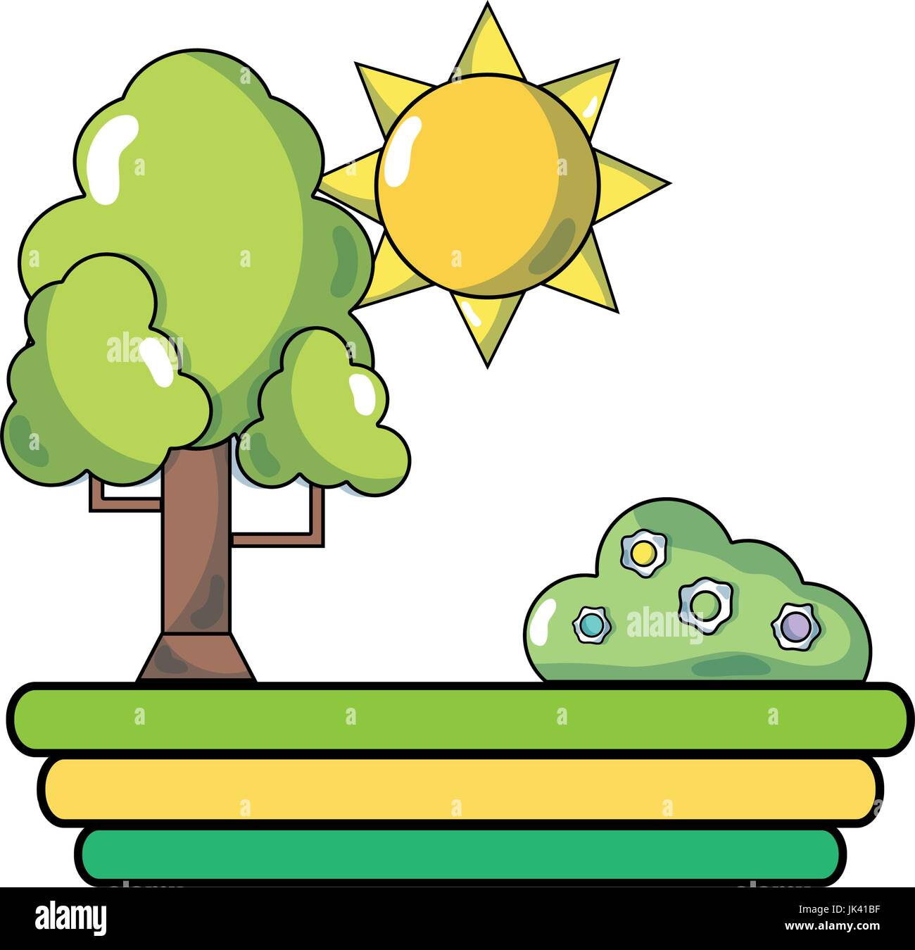 Plants bush trees flowers Stock Vector Images - Alamy