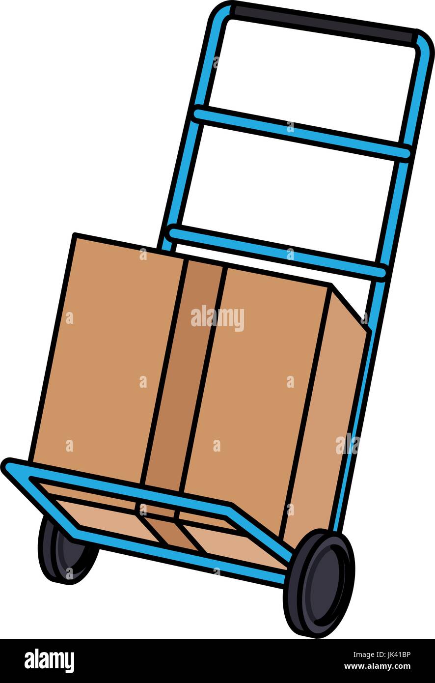 hand cart shipping box delivery service Stock Vector Image & Art - Alamy