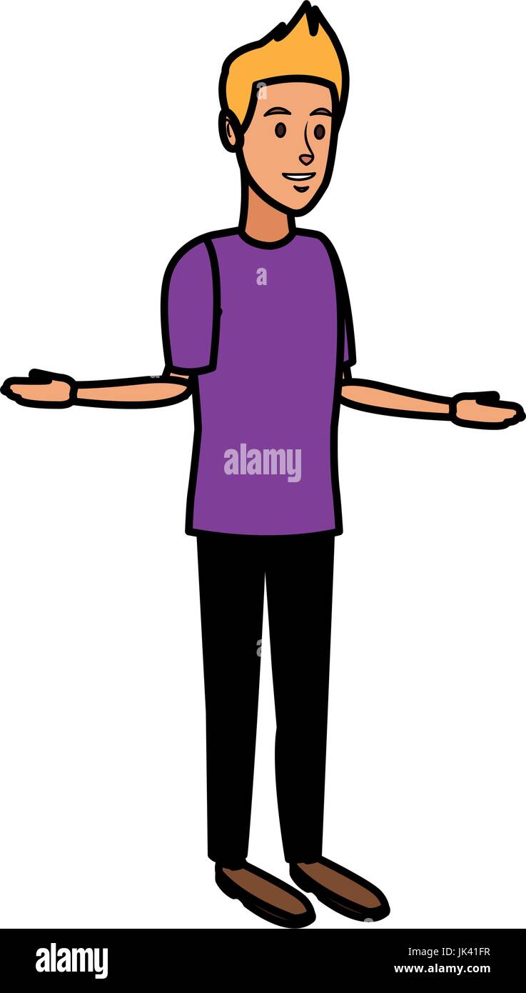 young man character people standing cartoon Stock Vector Image & Art ...