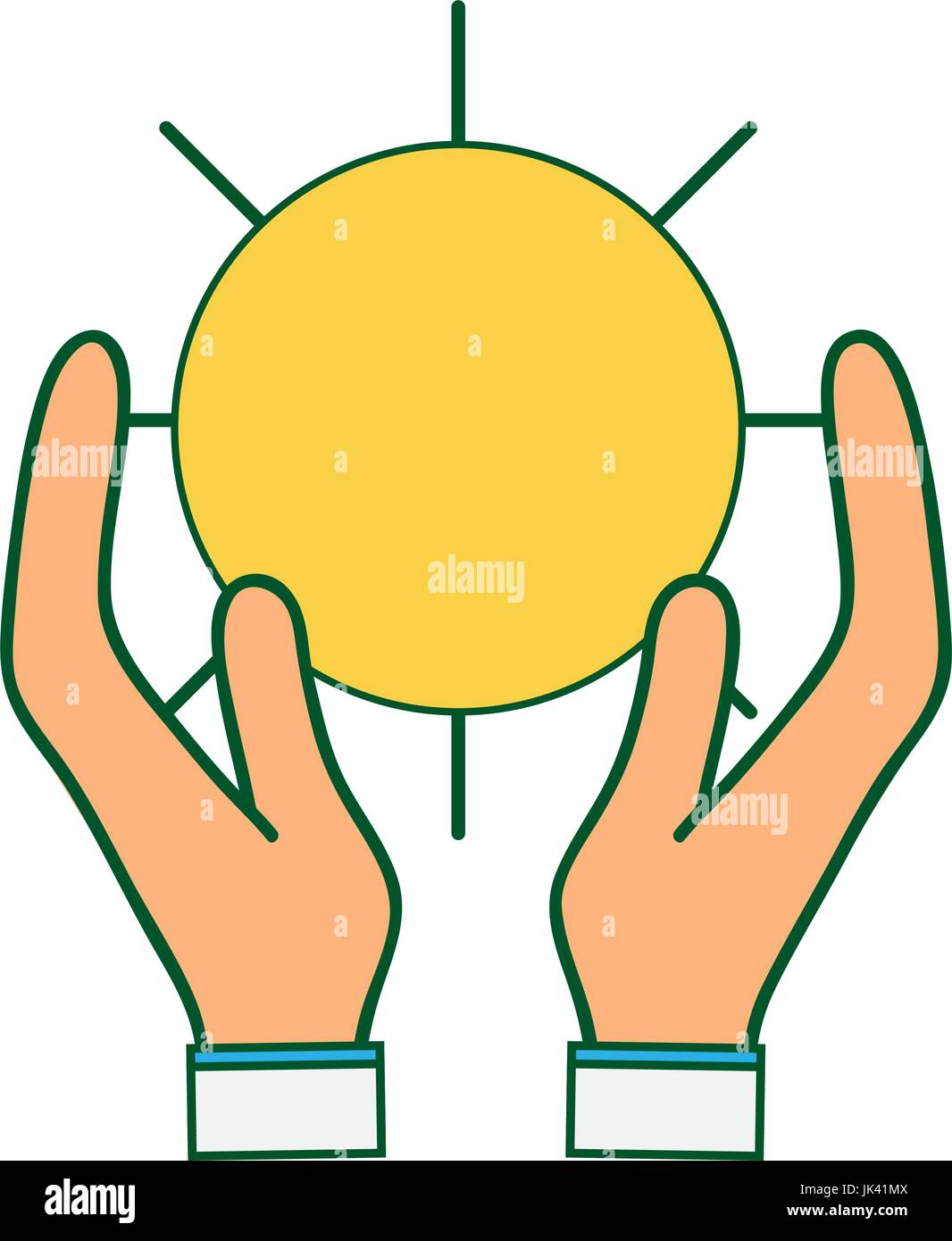natural sun and normal weather icon in the hands Stock Vector Image ...