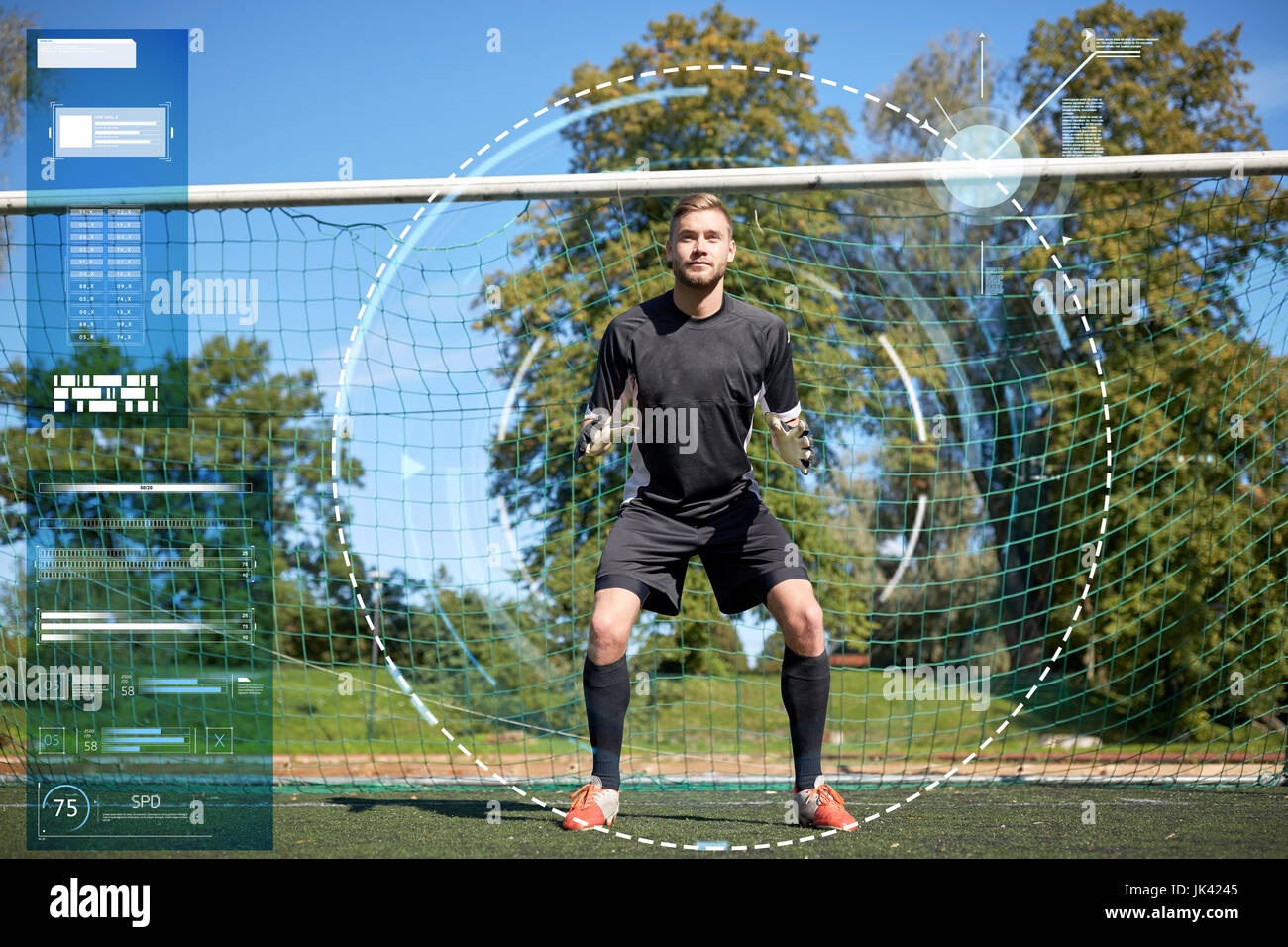 Soccer football player goal field hi-res stock photography and images ...