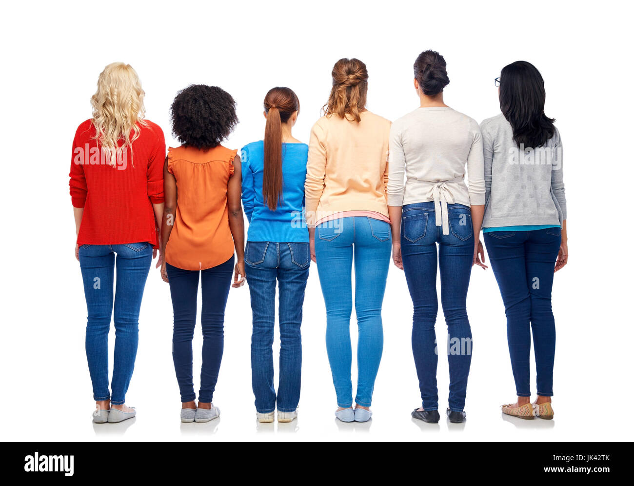 international group of women hugging from back Stock Photo - Alamy