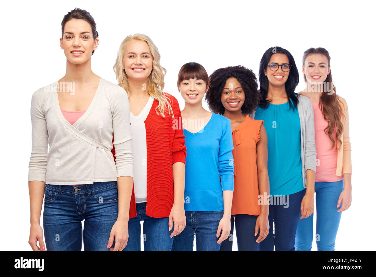 international group of happy smiling women Stock Photo - Alamy