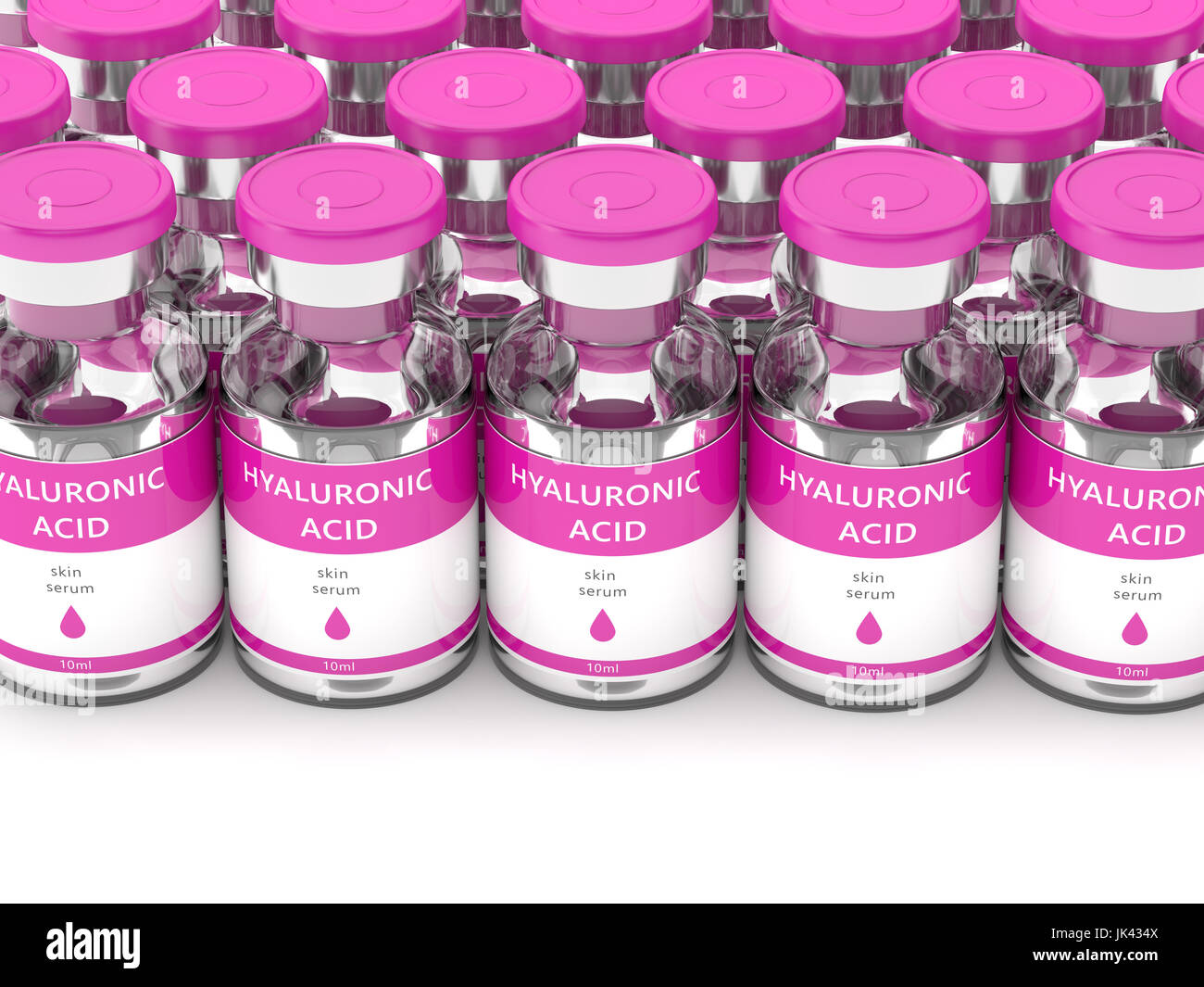 3d render of hyaluronic acid vials isolated over white background Stock ...