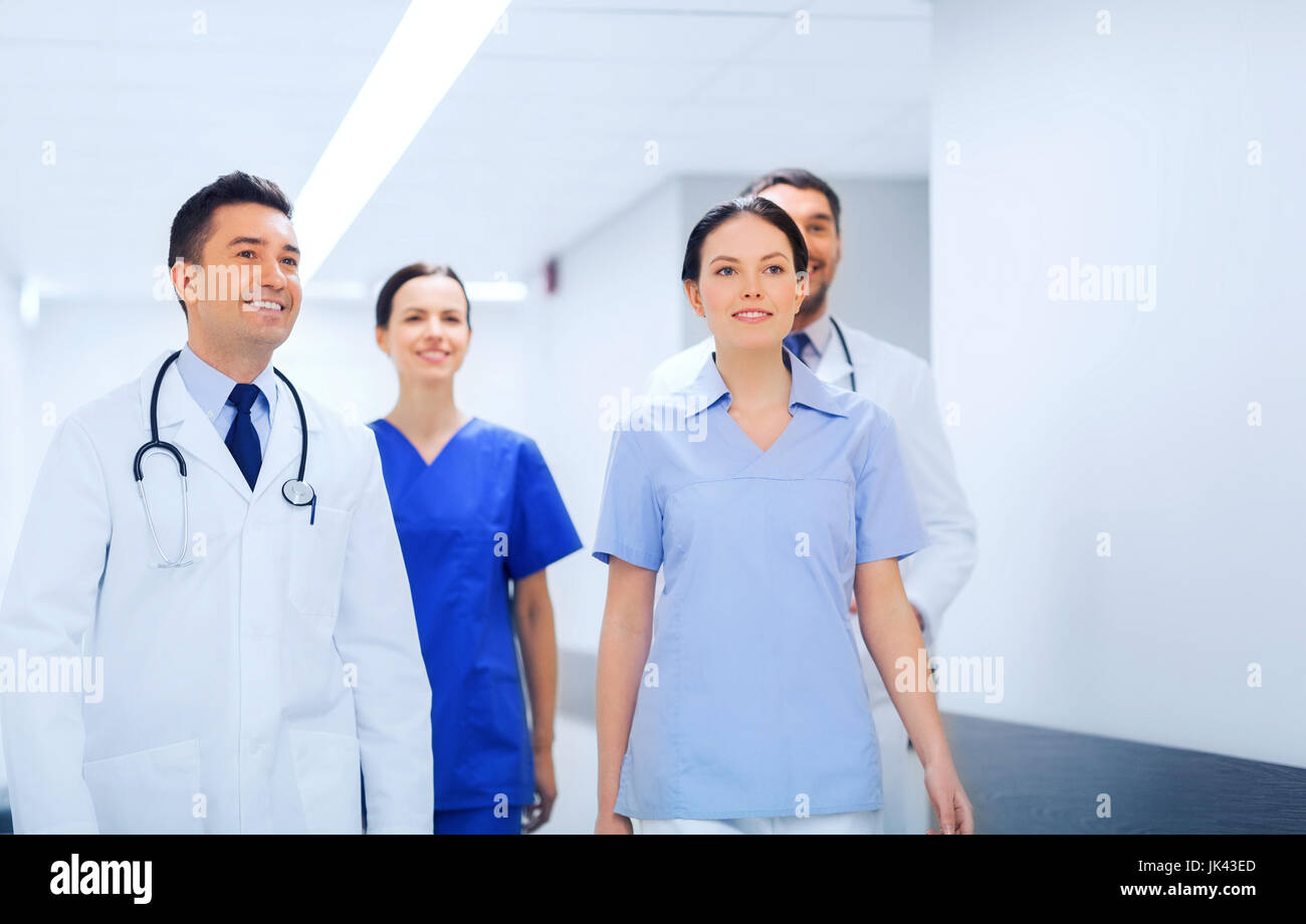 happy group of medics or doctors at hospital Stock Photo - Alamy
