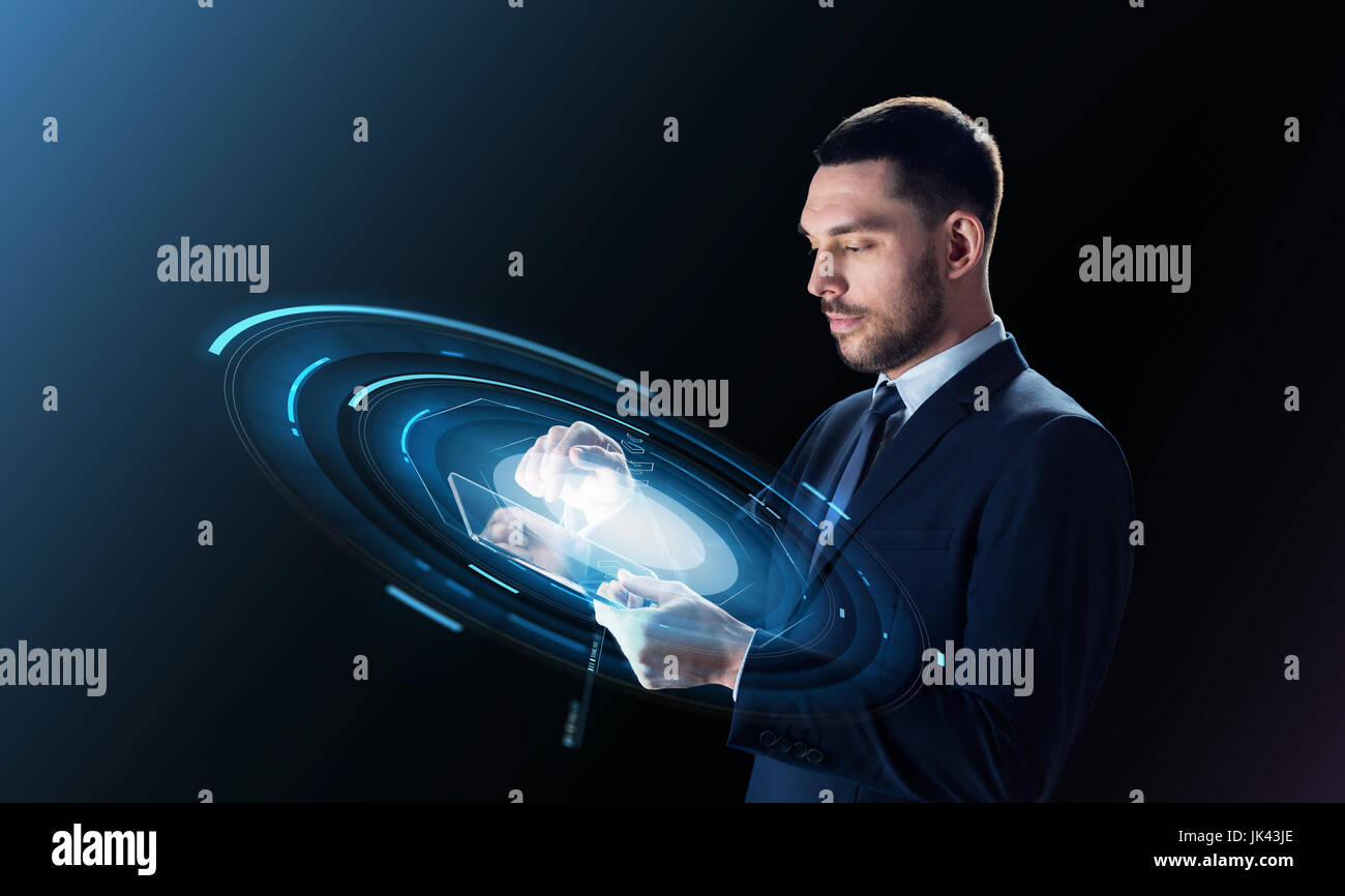 Holding futuristic tablet virtual hi-res stock photography and images ...