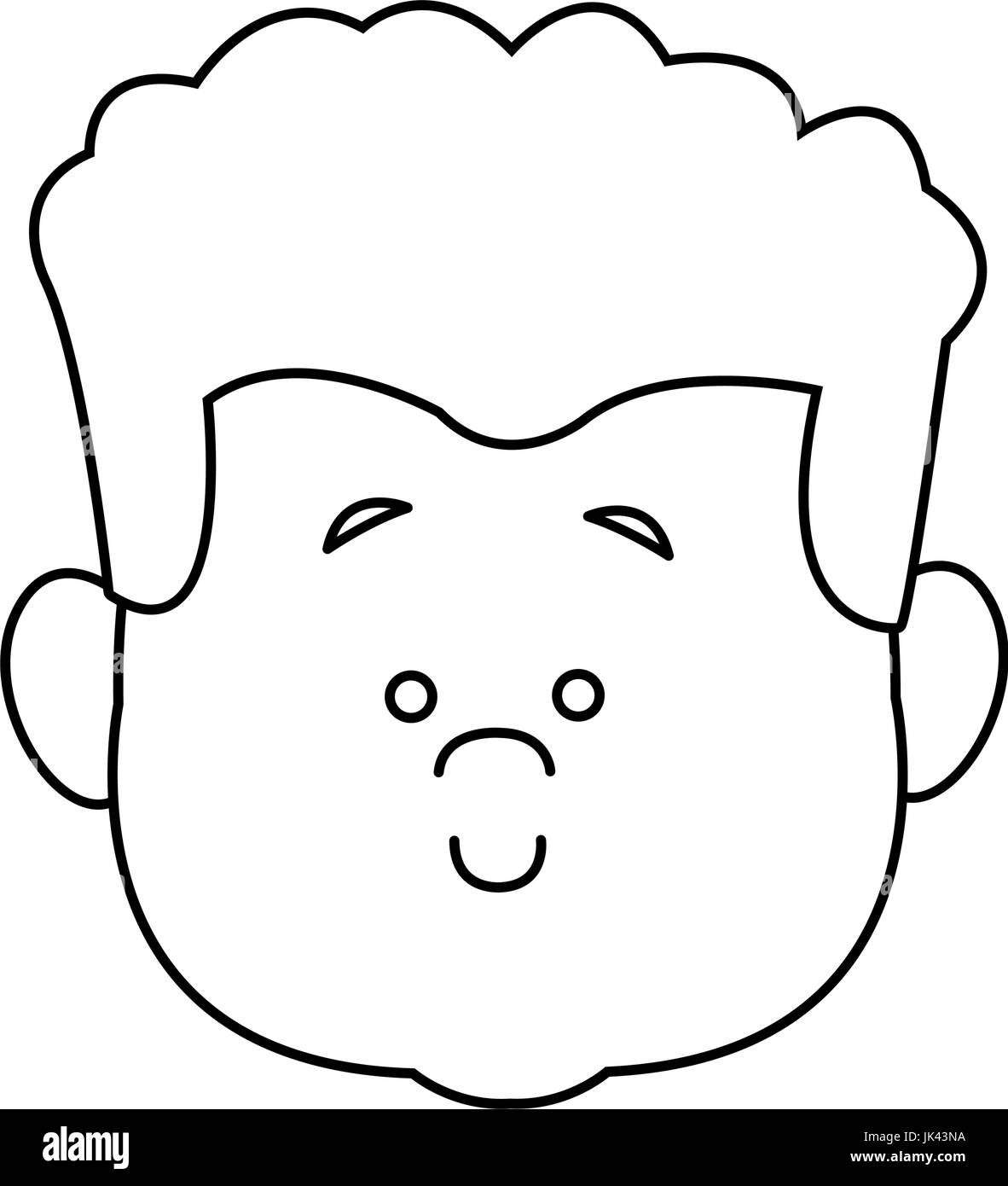 Kid Face Clipart Black And White