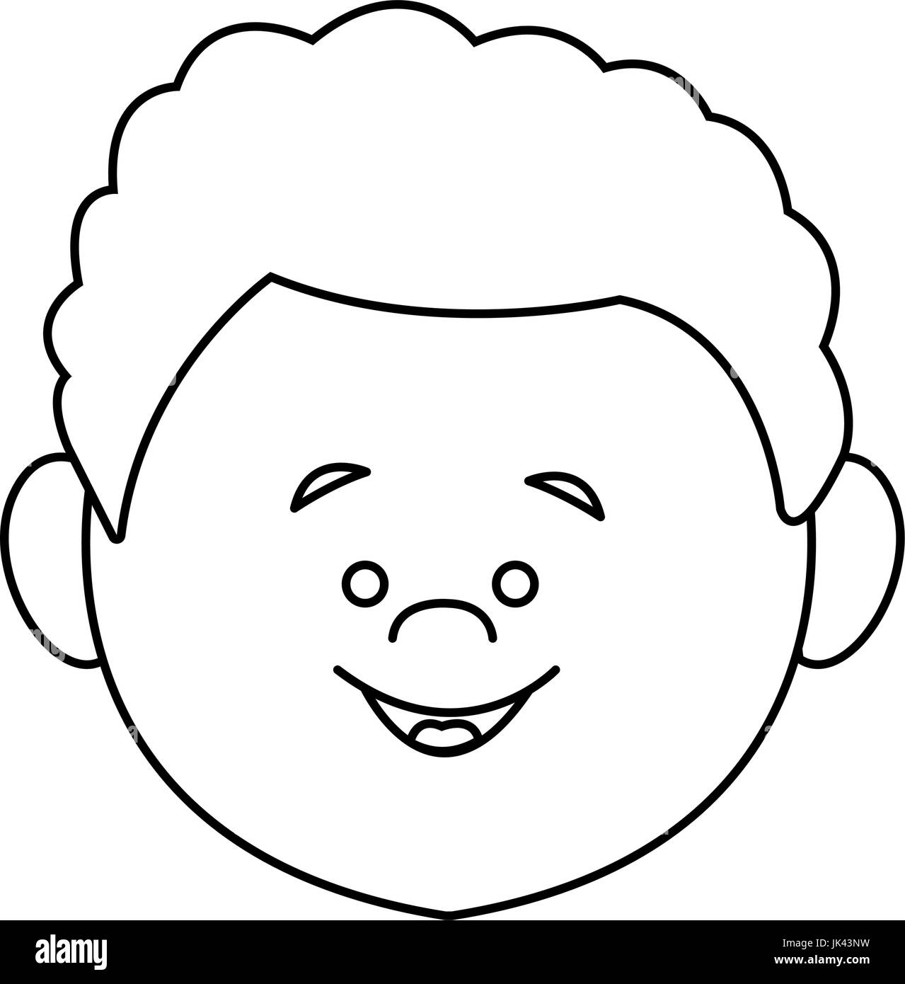 little boy face smile expression cartoon kid Stock Vector Image & Art ...