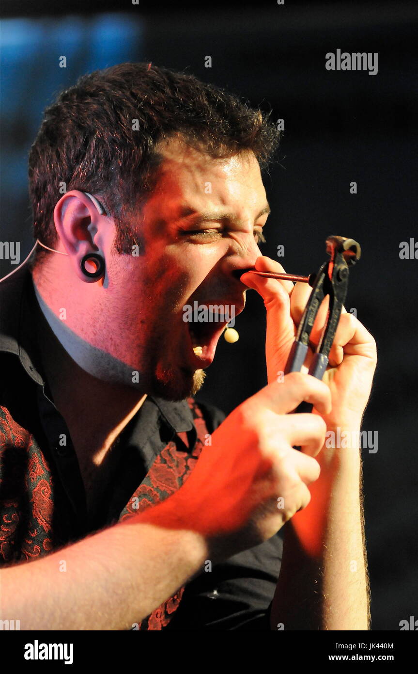 British fakir Johnny Strange performs in Lyon (France Stock Photo - Alamy