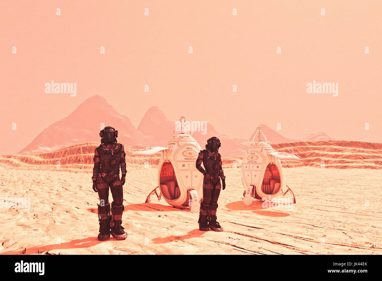 Illustration astronaut planet spaceships hi-res stock photography and ...