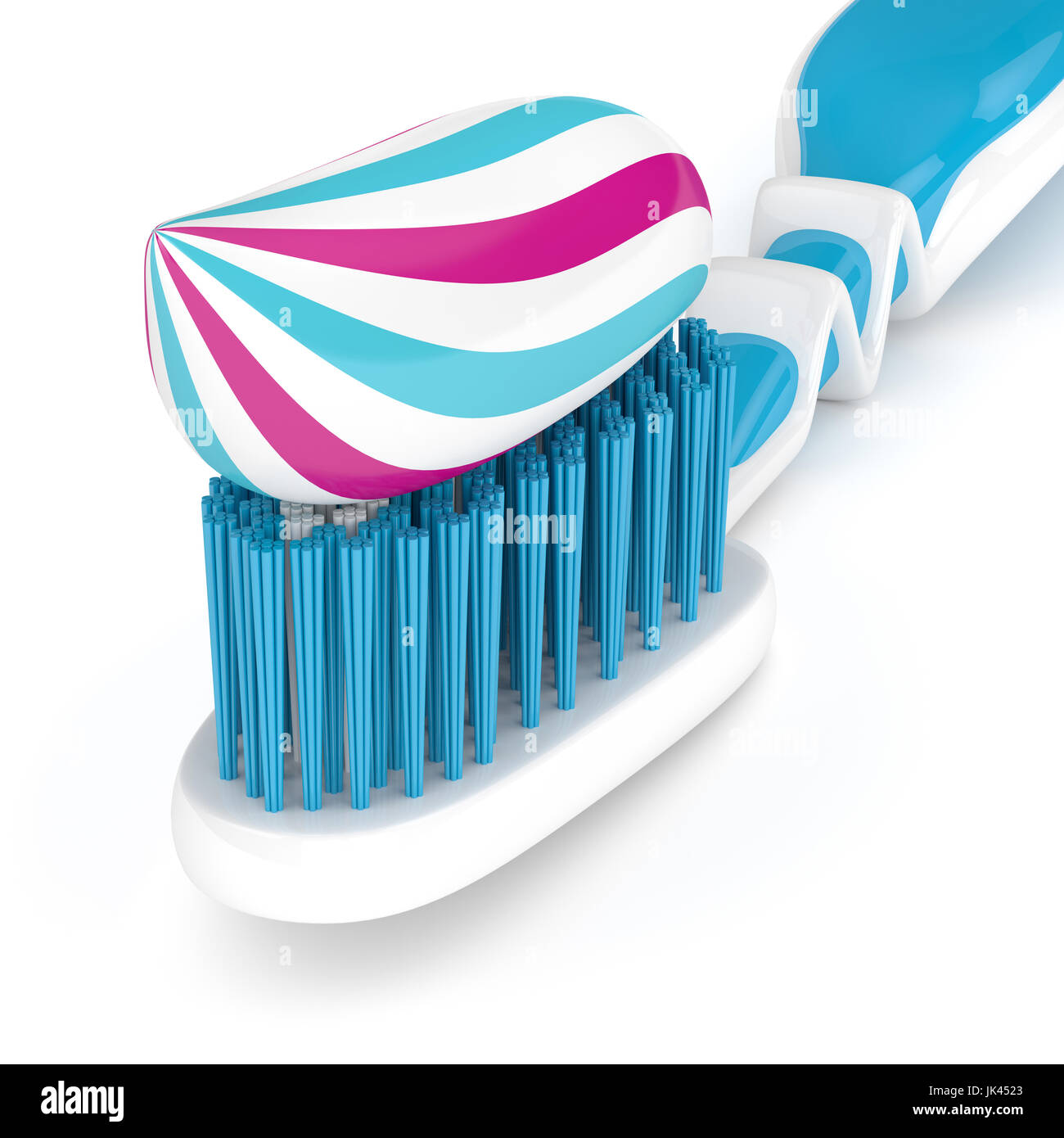 3d render of toothbrush with toothpaste isolated over white background ...