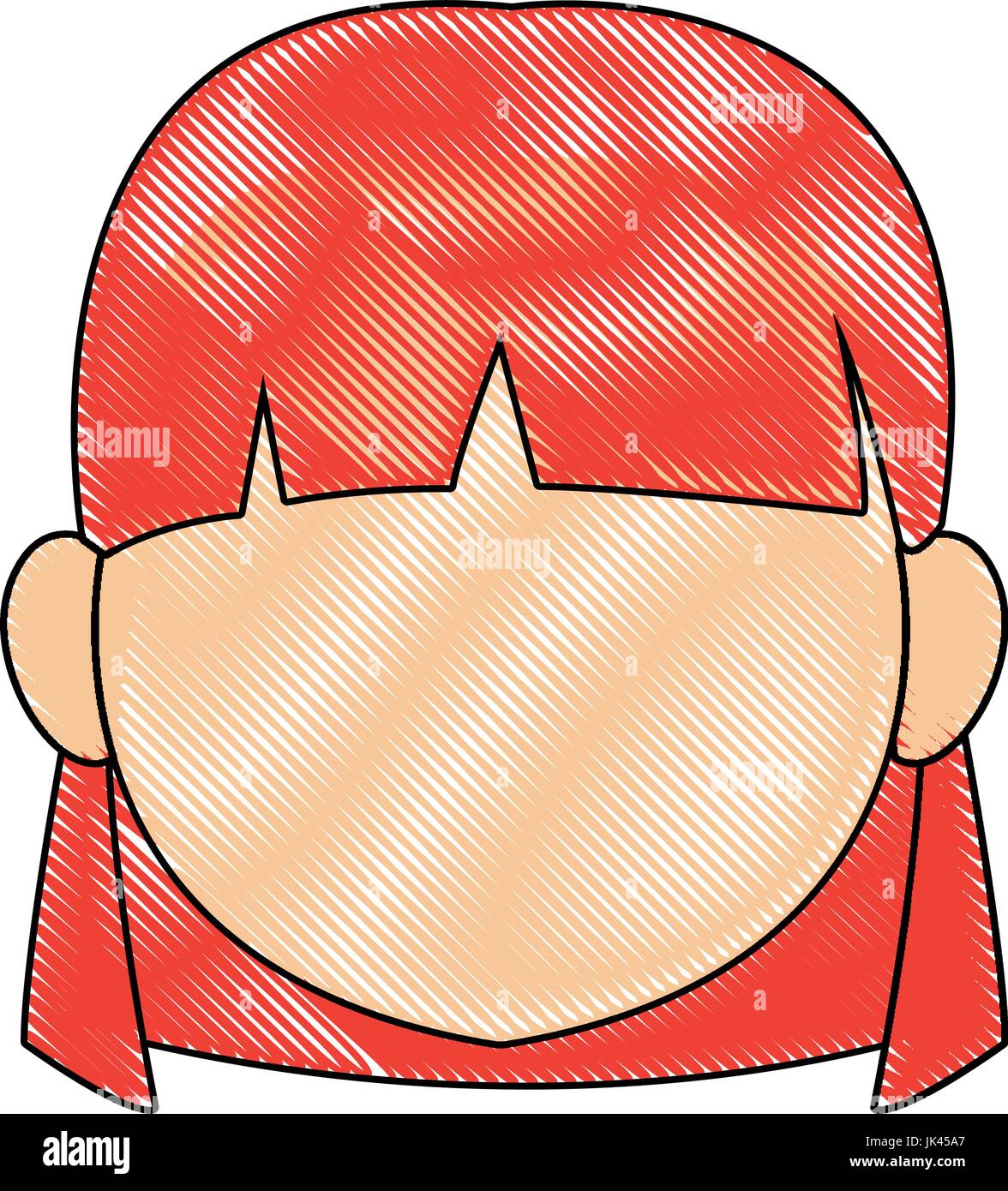portrait girl little female kid person head Stock Vector Image & Art ...