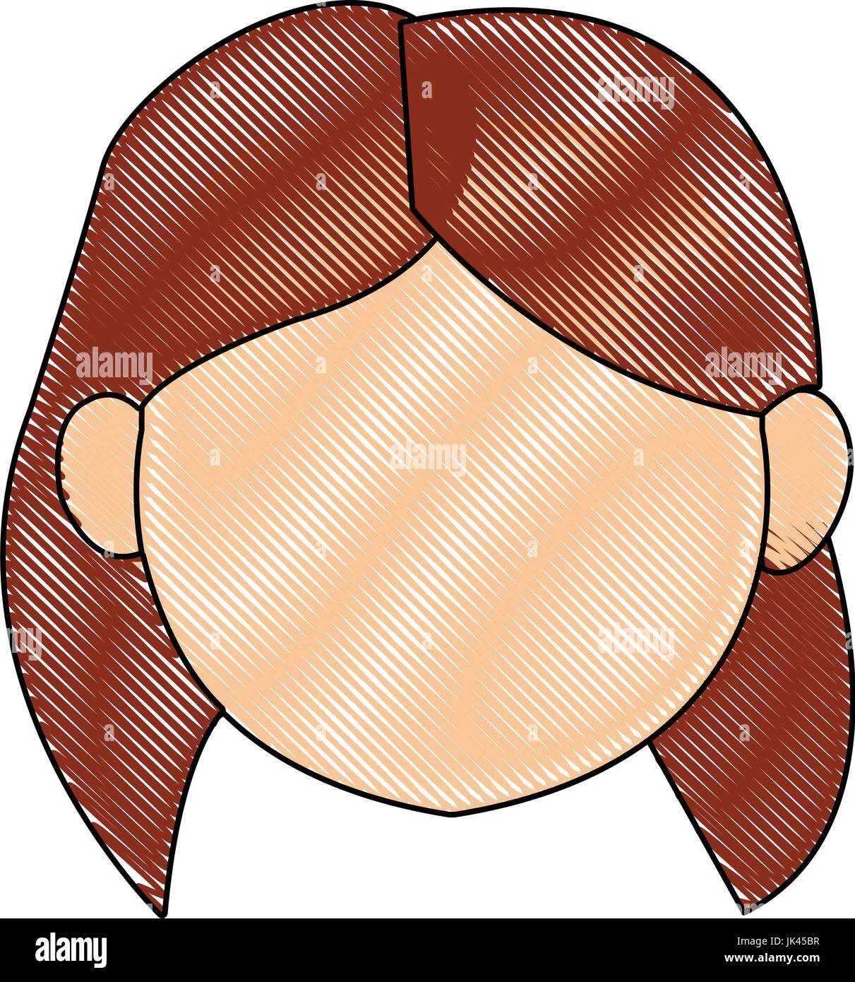 portrait girl little female kid person head Stock Vector Image & Art ...
