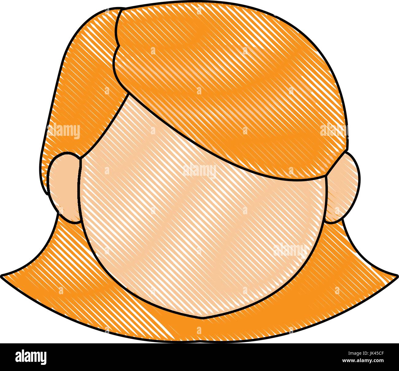portrait girl little female kid person head Stock Vector Image & Art ...