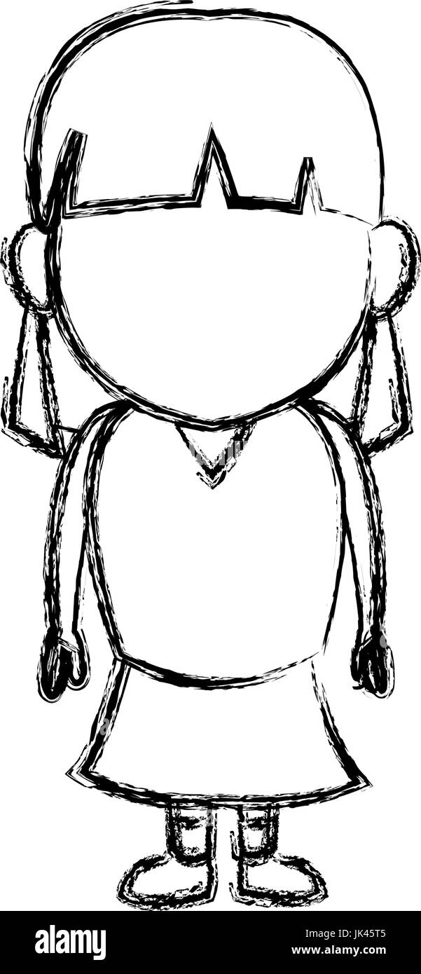 little girl child standing person character Stock Vector Image & Art ...