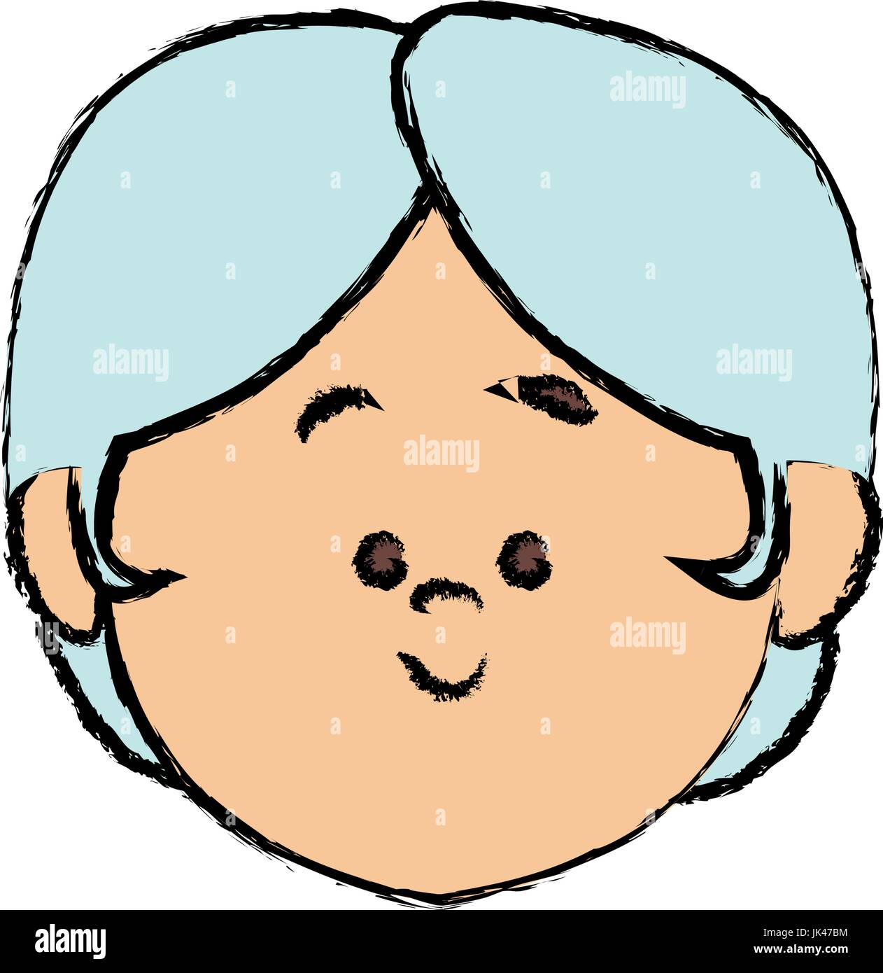 cute cartoon senior avatar female old people face Stock Vector Image ...