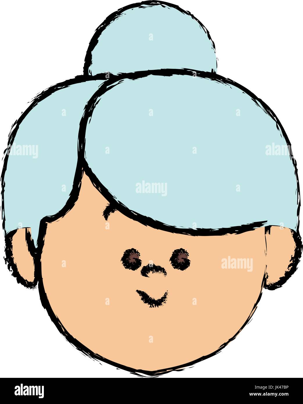 cute cartoon senior avatar female old people face Stock Vector Image ...