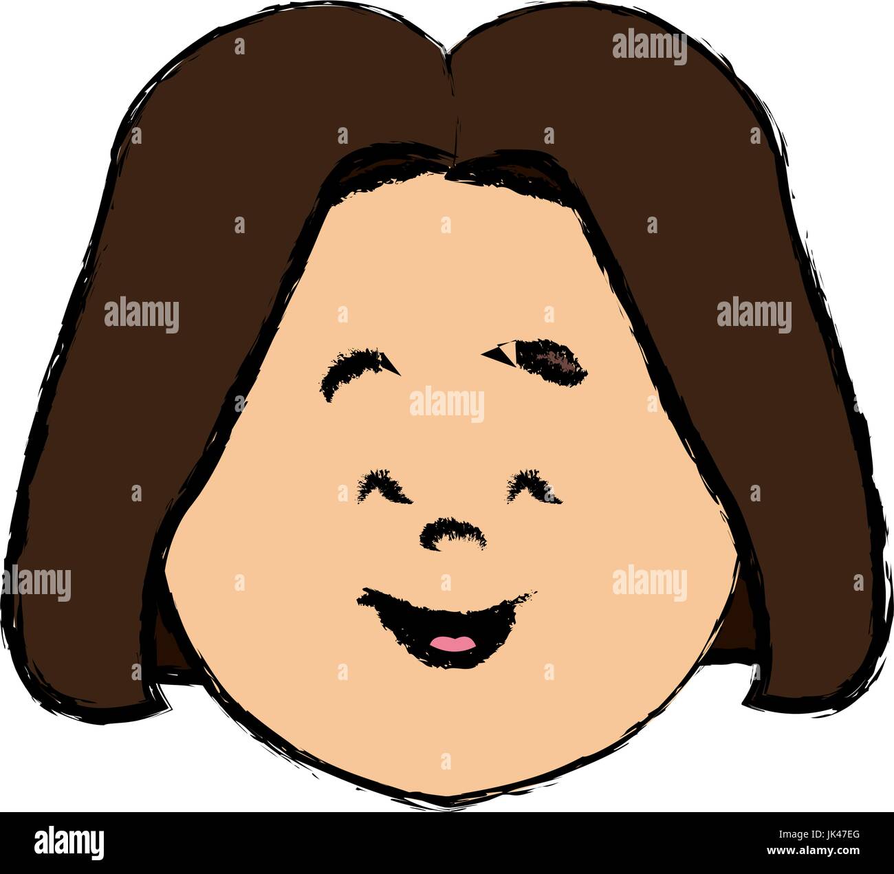 face girl young little character female person Stock Vector Image & Art ...