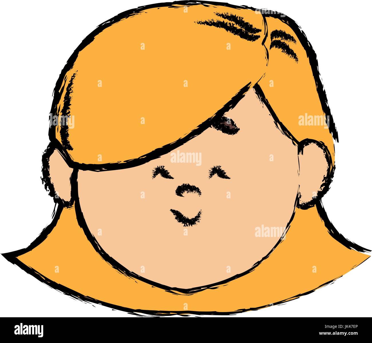 face girl young little character female person Stock Vector Image & Art ...