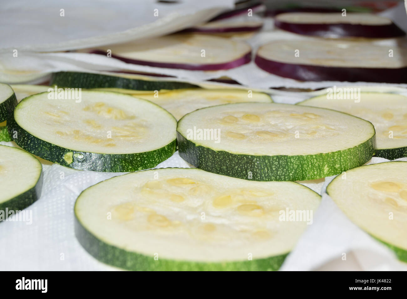 Close up of sliced green zucchini Stock Photo - Alamy