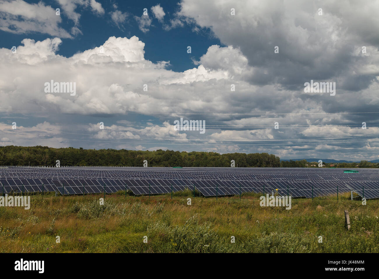 Alternative energy sources. Solar power stations. Outdoors Stock Photo ...