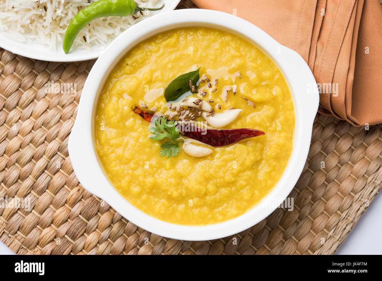 dal fry or dal tadka masala popular indian main course dish served with ...