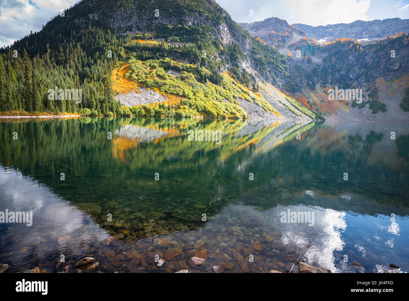 Reflection of Mountain in Lake Stock Photo - Alamy