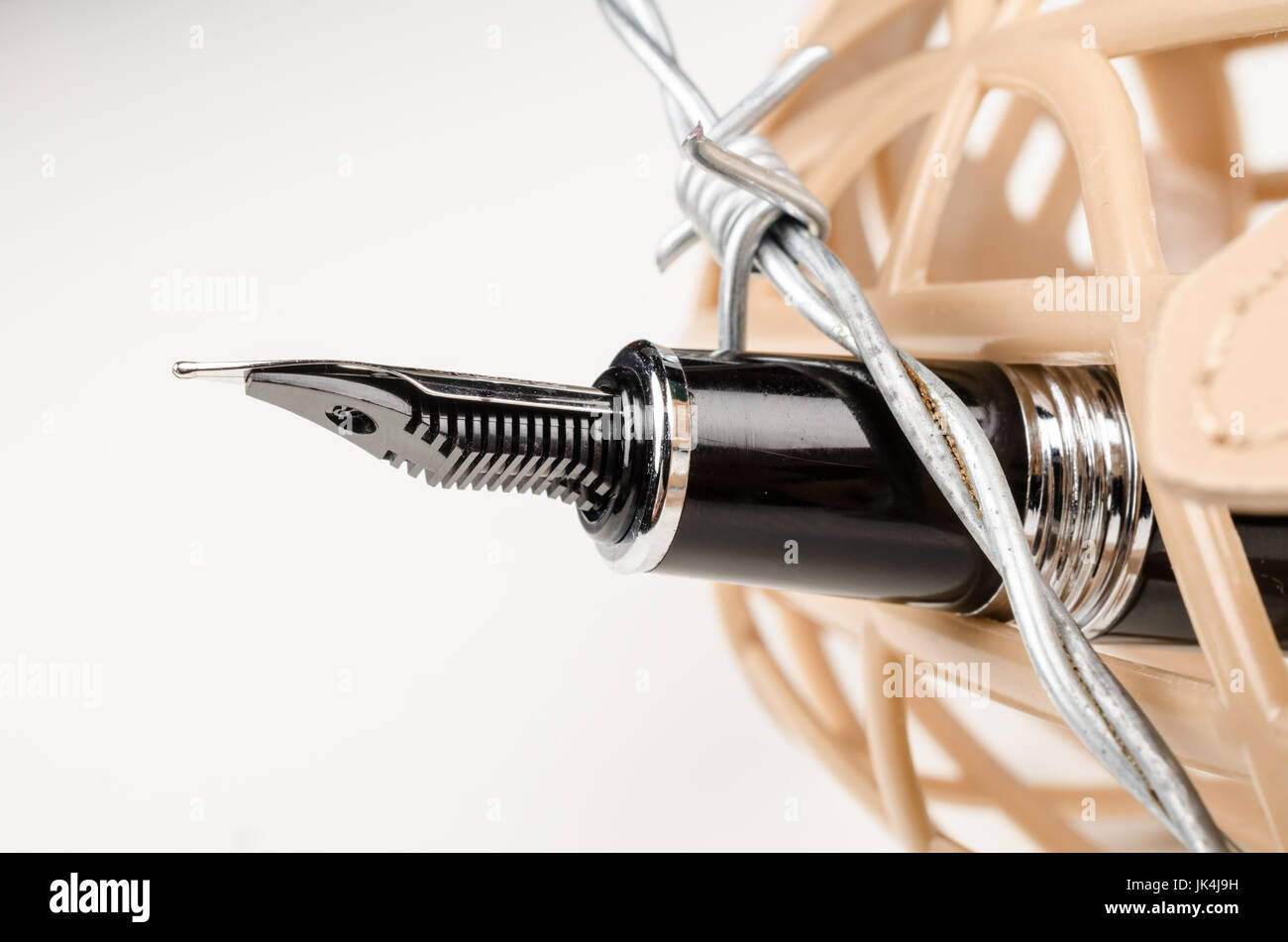 Studio shot with a concept about press freedom and censorship Stock ...