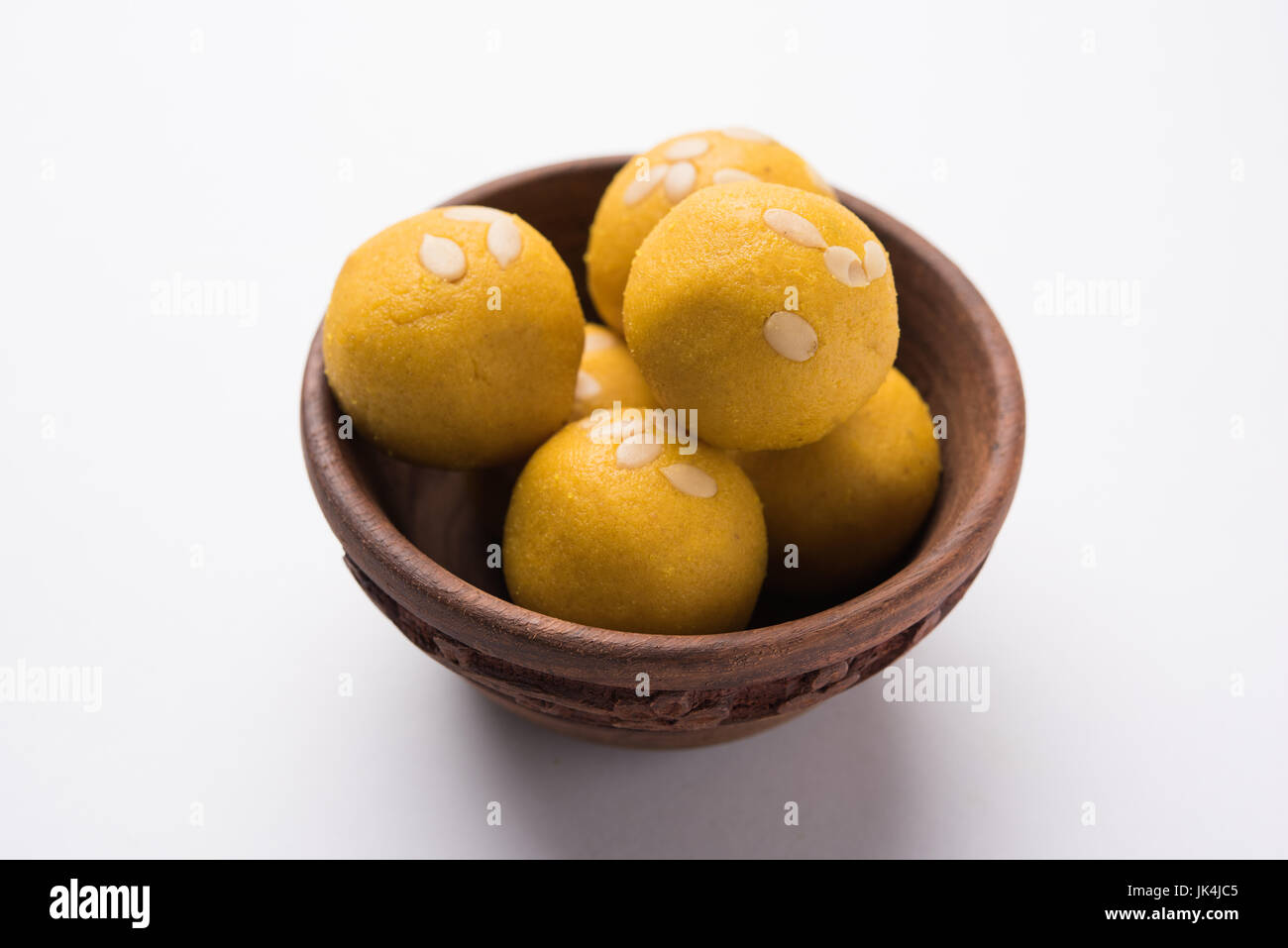 Besan (gram flour) laddoos, an Indian sweet food "Besan Laddu Stock ...