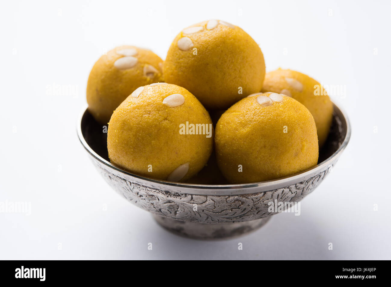 Besan (gram flour) laddoos, an Indian sweet food "Besan Laddu Stock ...
