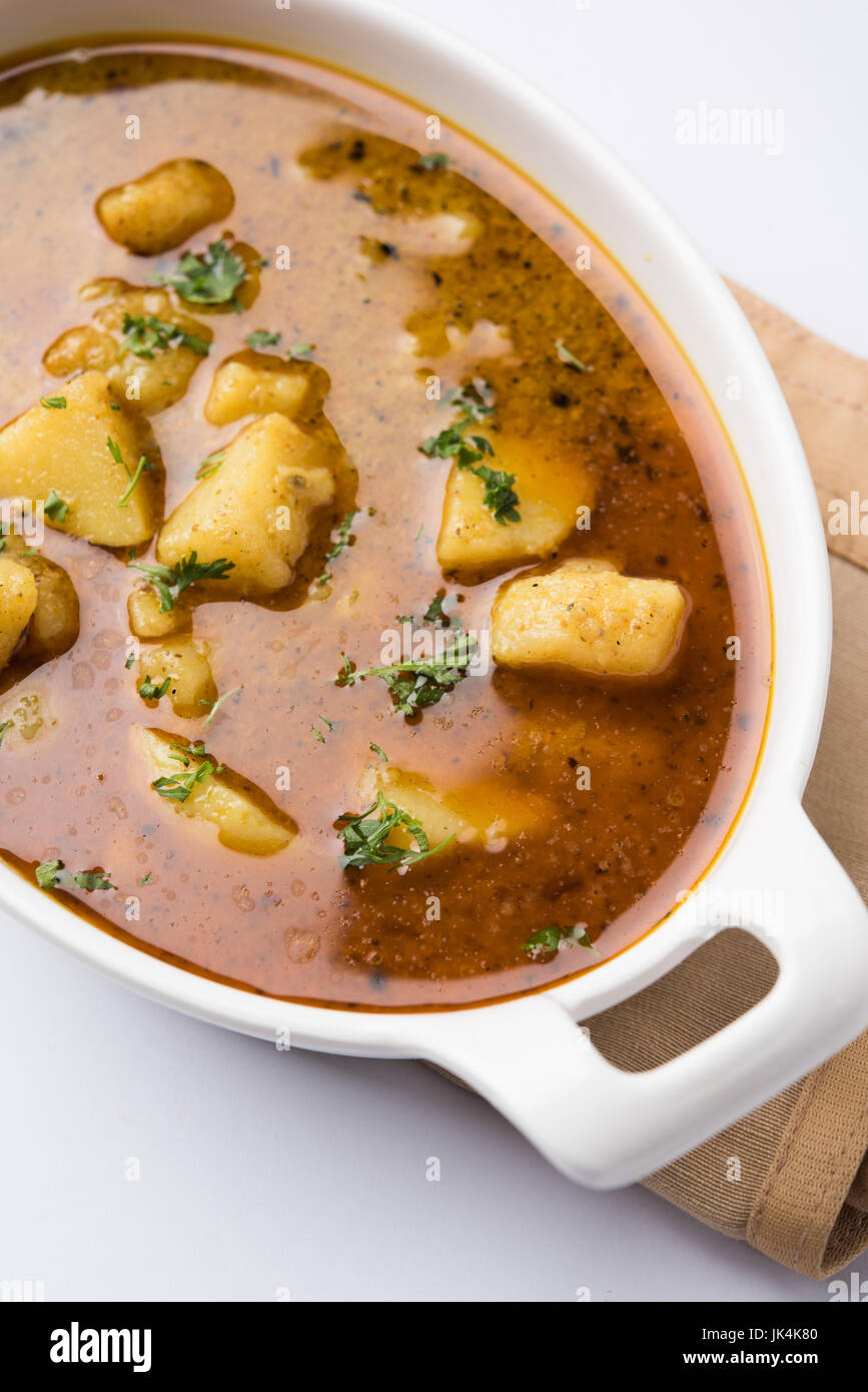 Spicy potato curry, popular indian main course menu, also known as Aloo ...