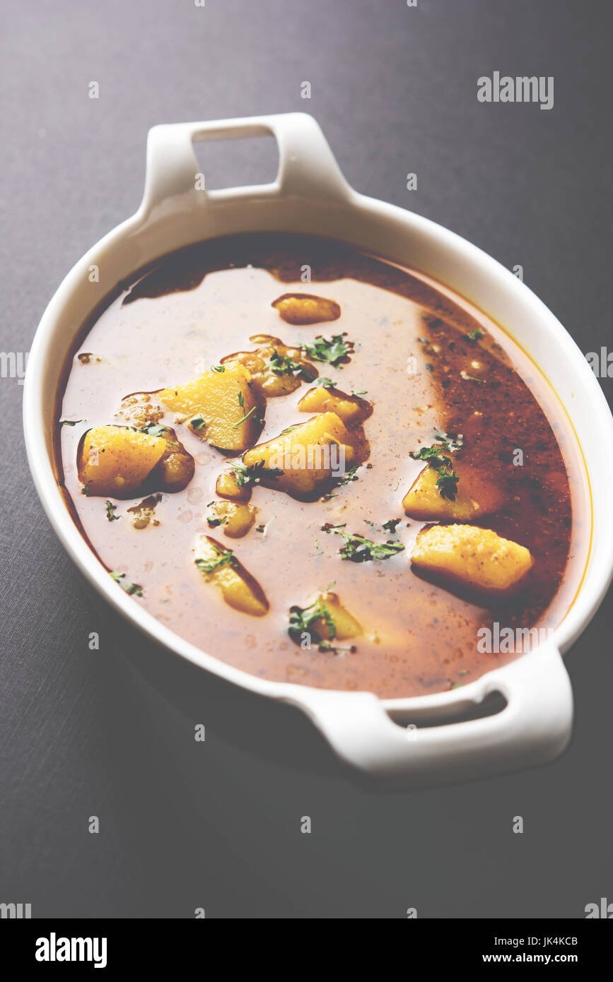Spicy potato curry, popular indian main course menu, also known as Aloo ...