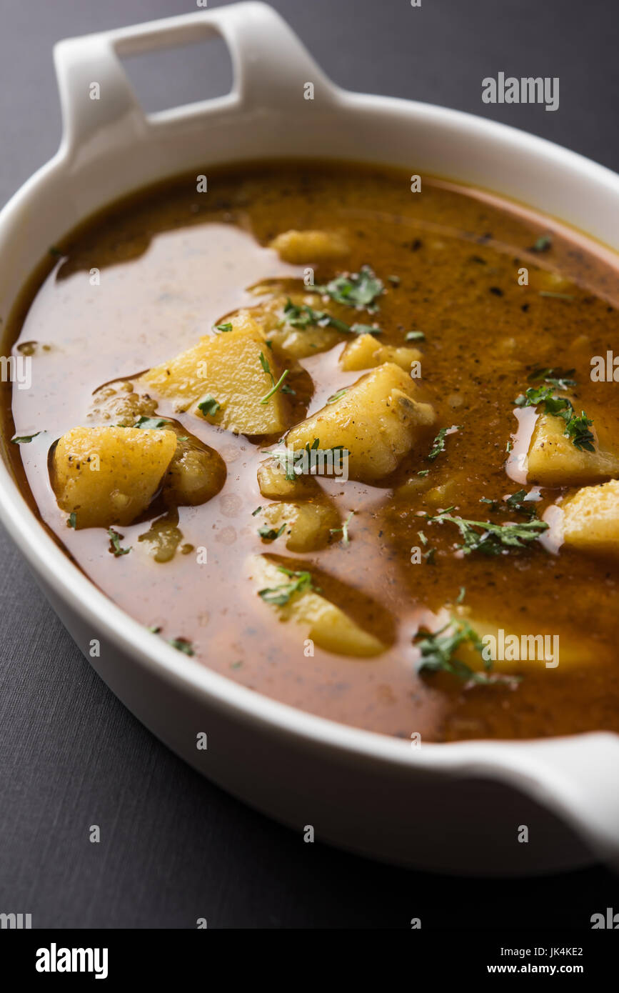 Spicy potato curry, popular indian main course menu, also known as Aloo ...
