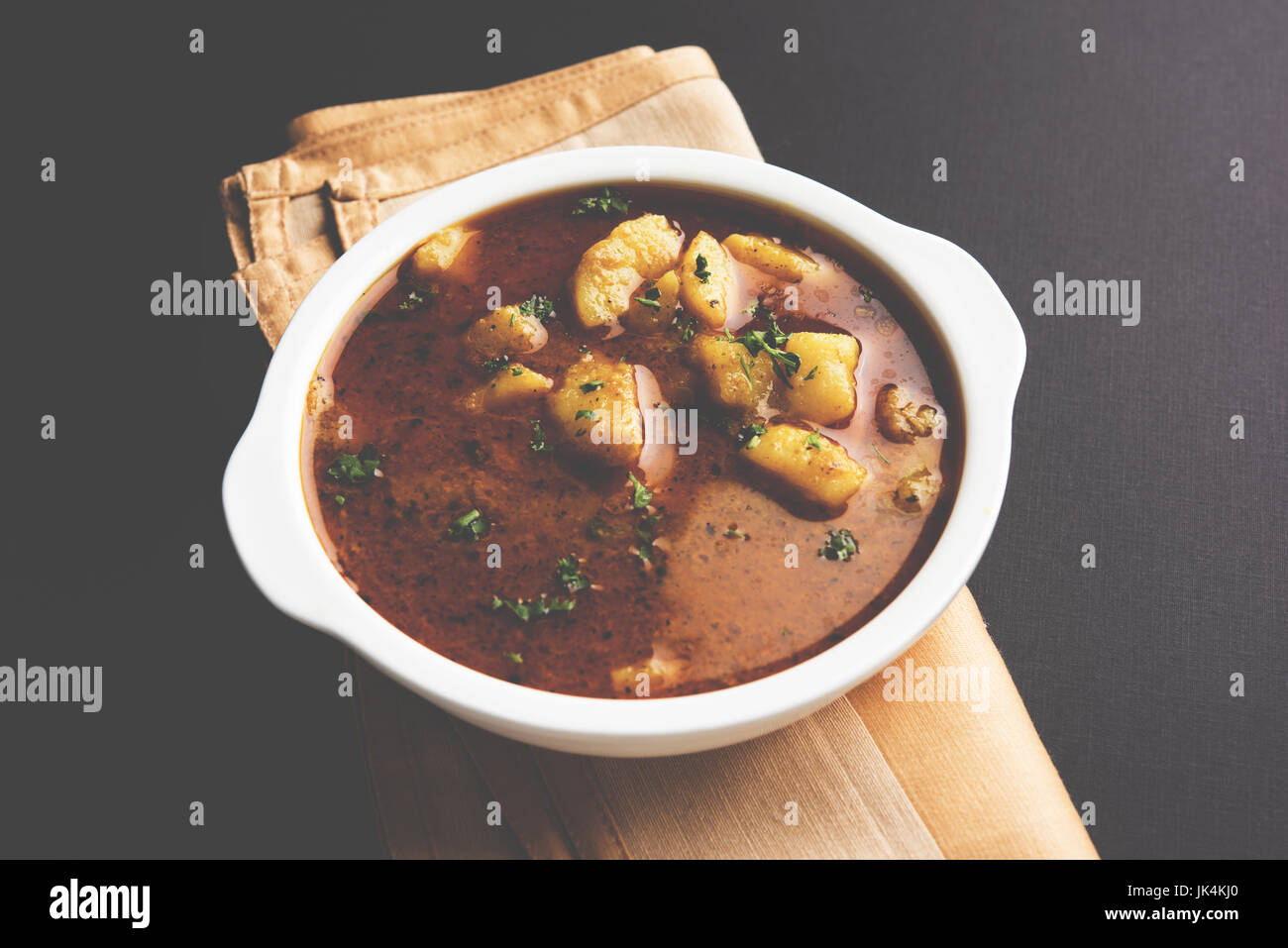 Spicy potato curry, popular indian main course menu, also known as Aloo ...