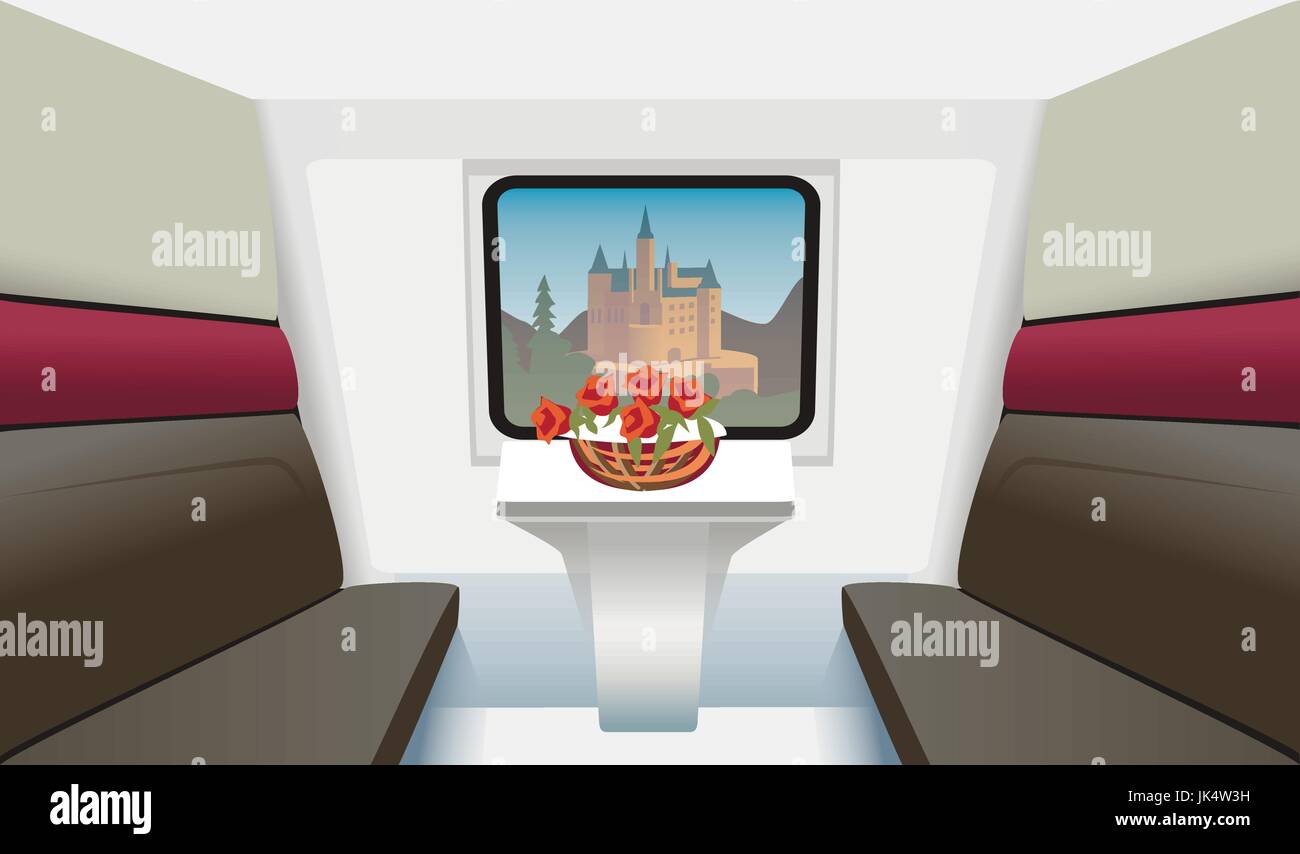 Train table seat Stock Vector Images - Alamy