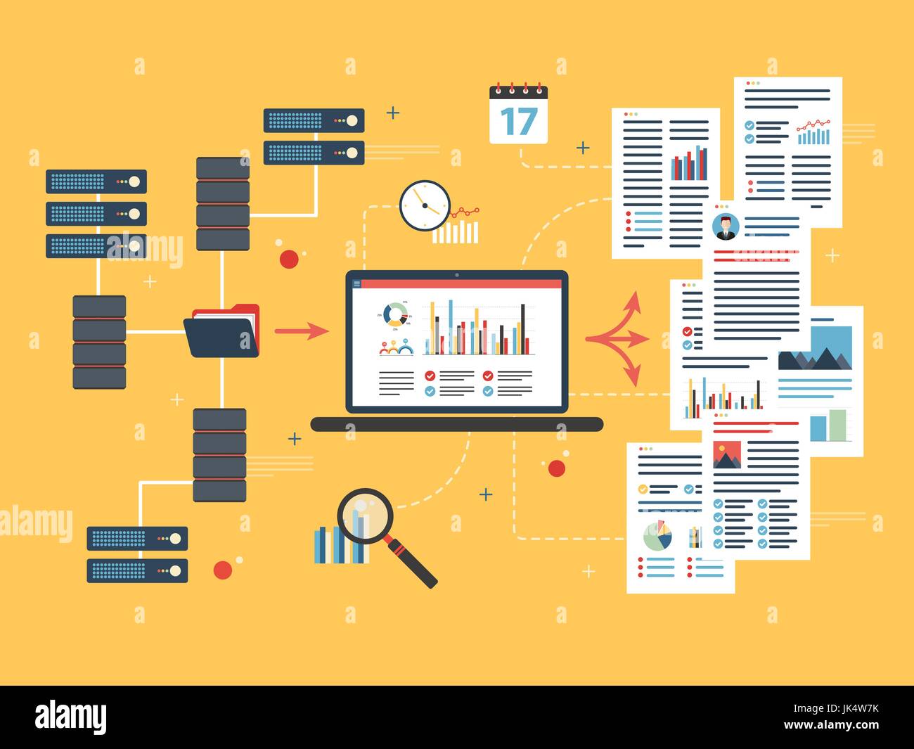 Laptop accessing server files in network and extract information. Concepts data mining or ...