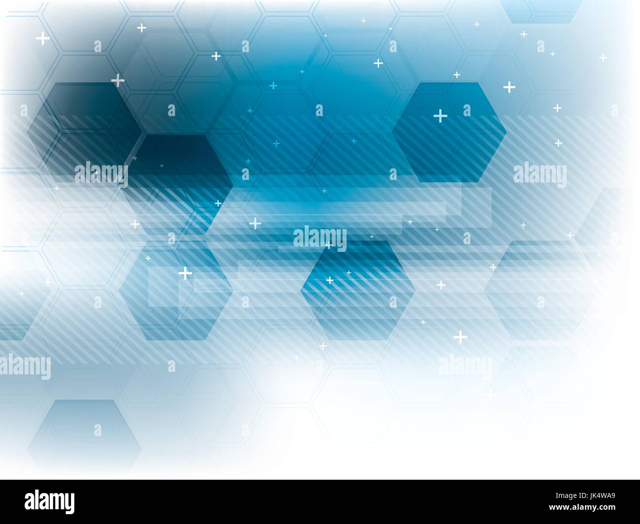 Blue abstract technology background with hexagons in vector Stock ...