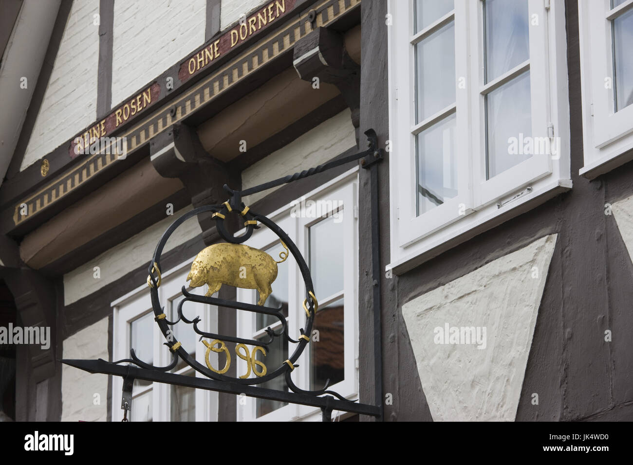 Germany, Niedersachsen, Celle, Old Town butcher, shop sign Stock Photo ...
