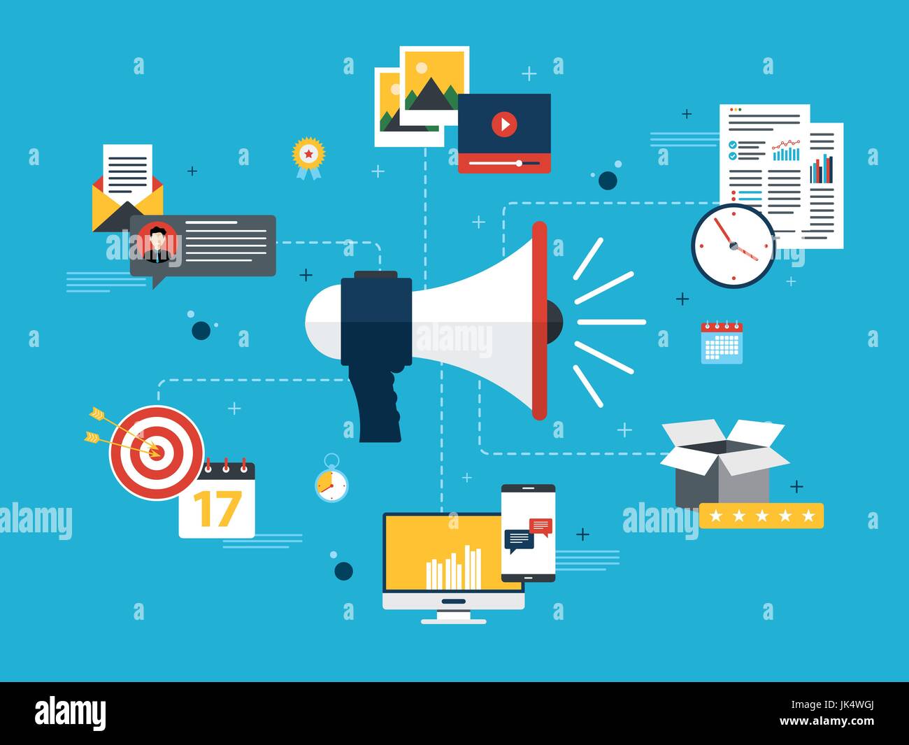 Advertising and marketing communication icons. Concepts for business ...