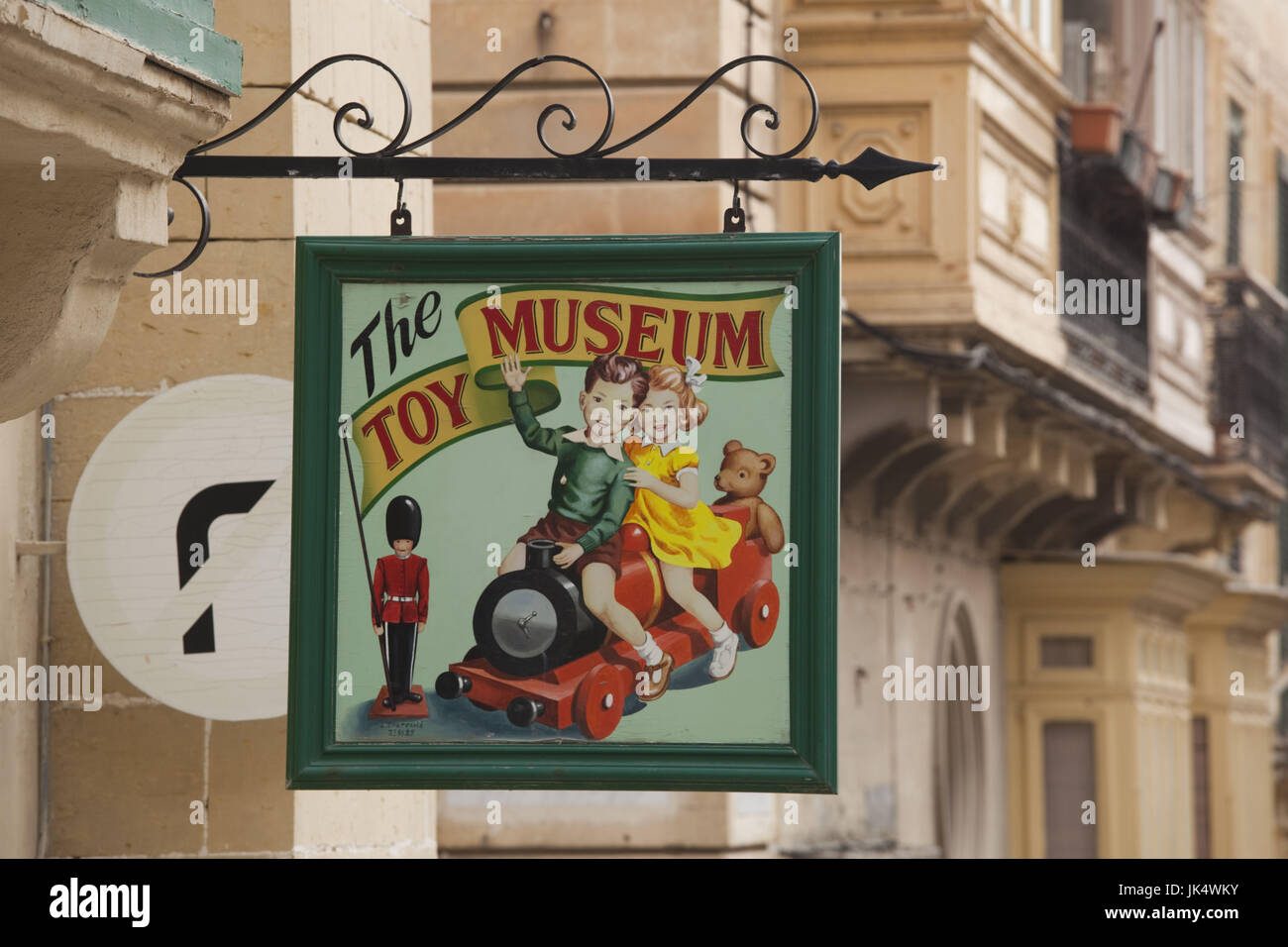 Malta, Valletta, sign for the Toy Museum Stock Photo - Alamy